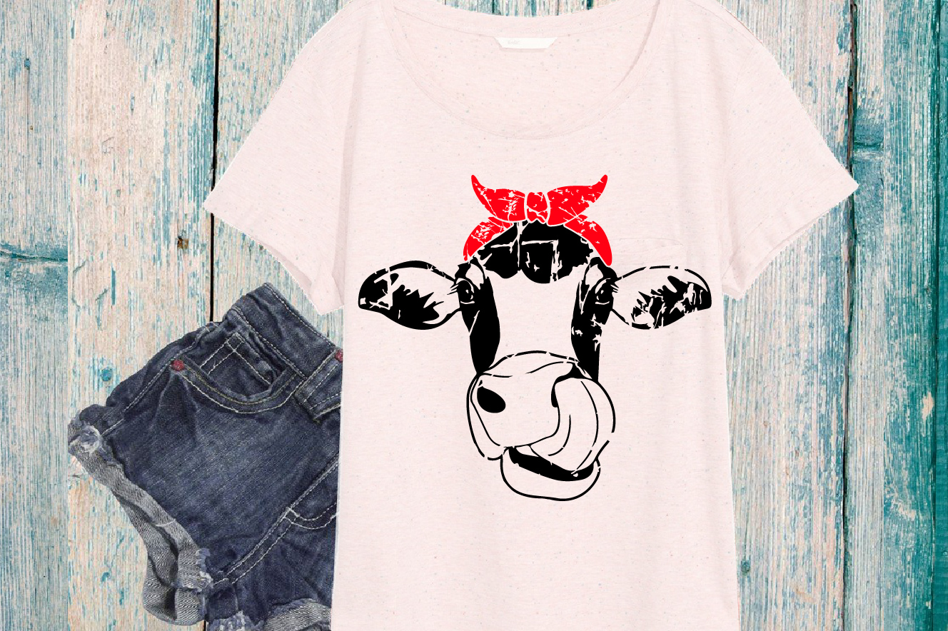Cow grunge whit bandana show heifer distressed Farm SVG 924s (126175 ...