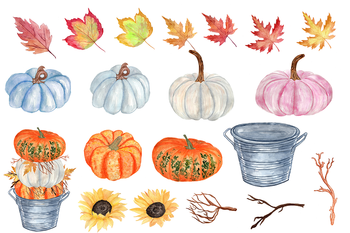 Watercolor Pumpkin Clipart