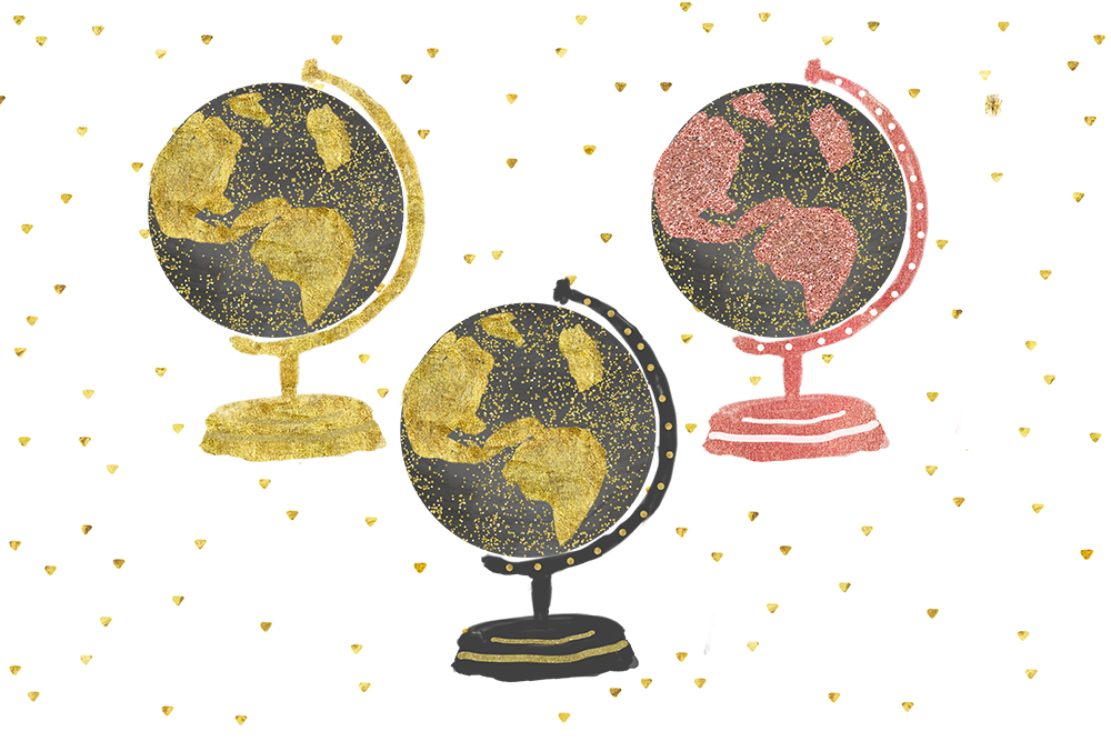 Watercolor Globes, Globe Clip Art, Chalkboard globes clip art, planet ...