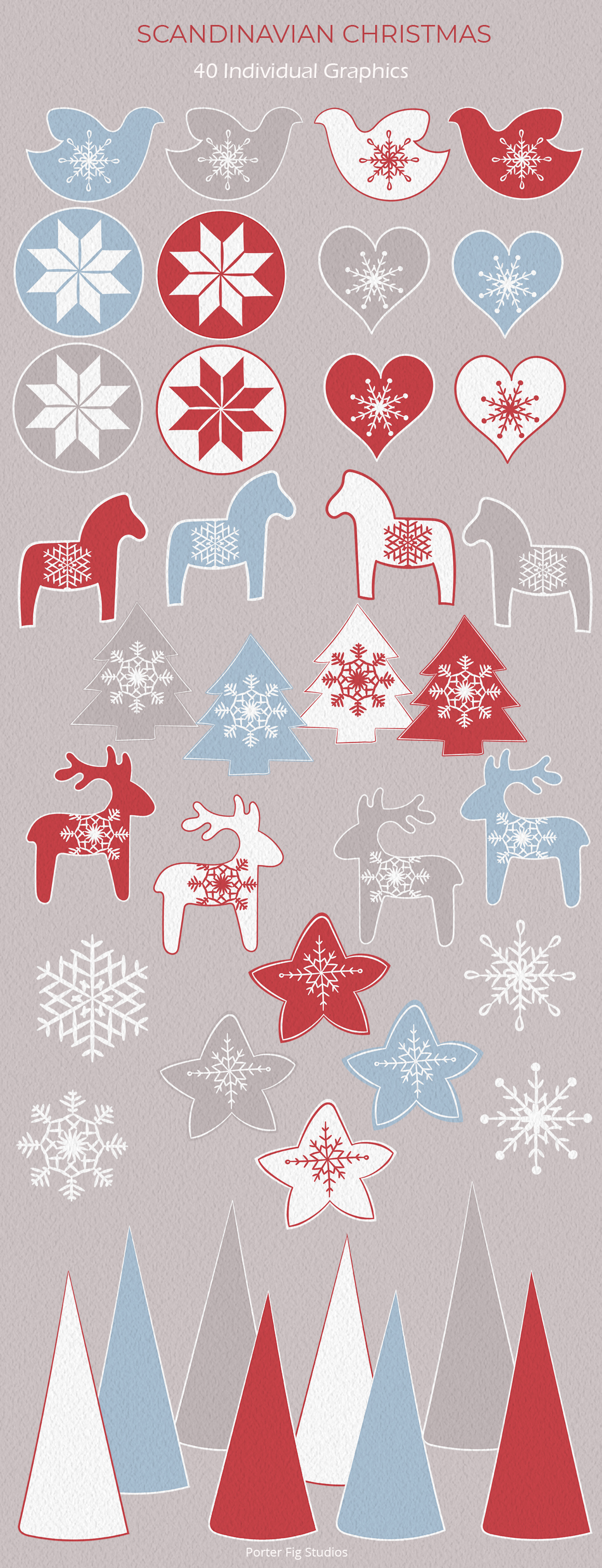 Scandinavian Christmas Graphics Set (83211) | Illustrations | Design ...
