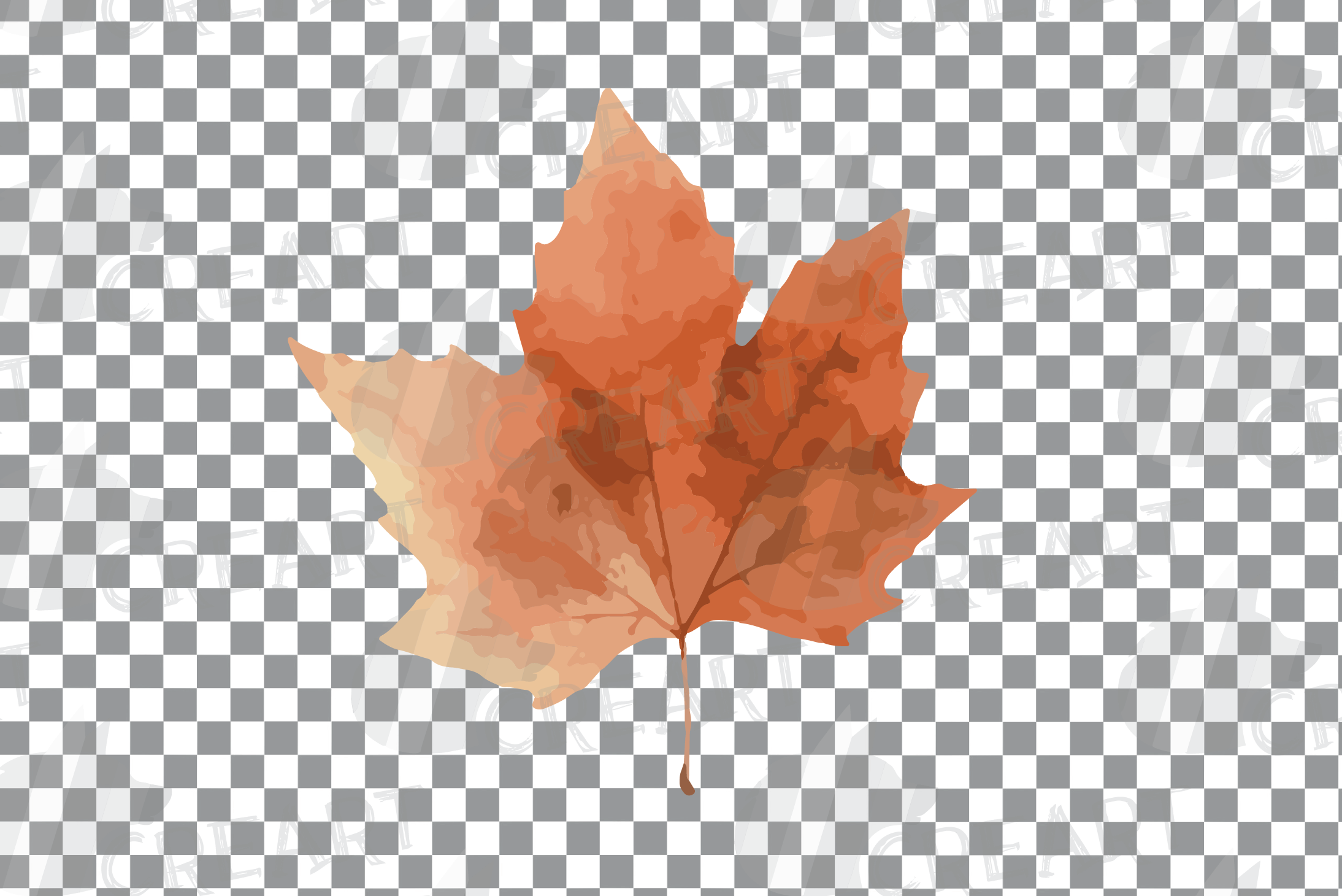 Autumn leaves decor clip art. Printable watercolor fall leaf