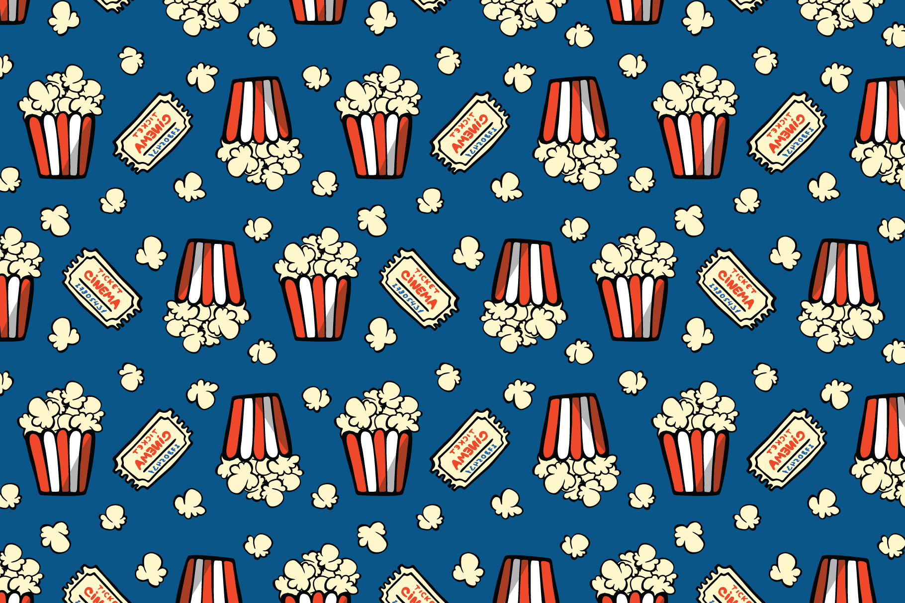 Popcorn seamless vector patterns (107187) | Patterns | Design Bundles