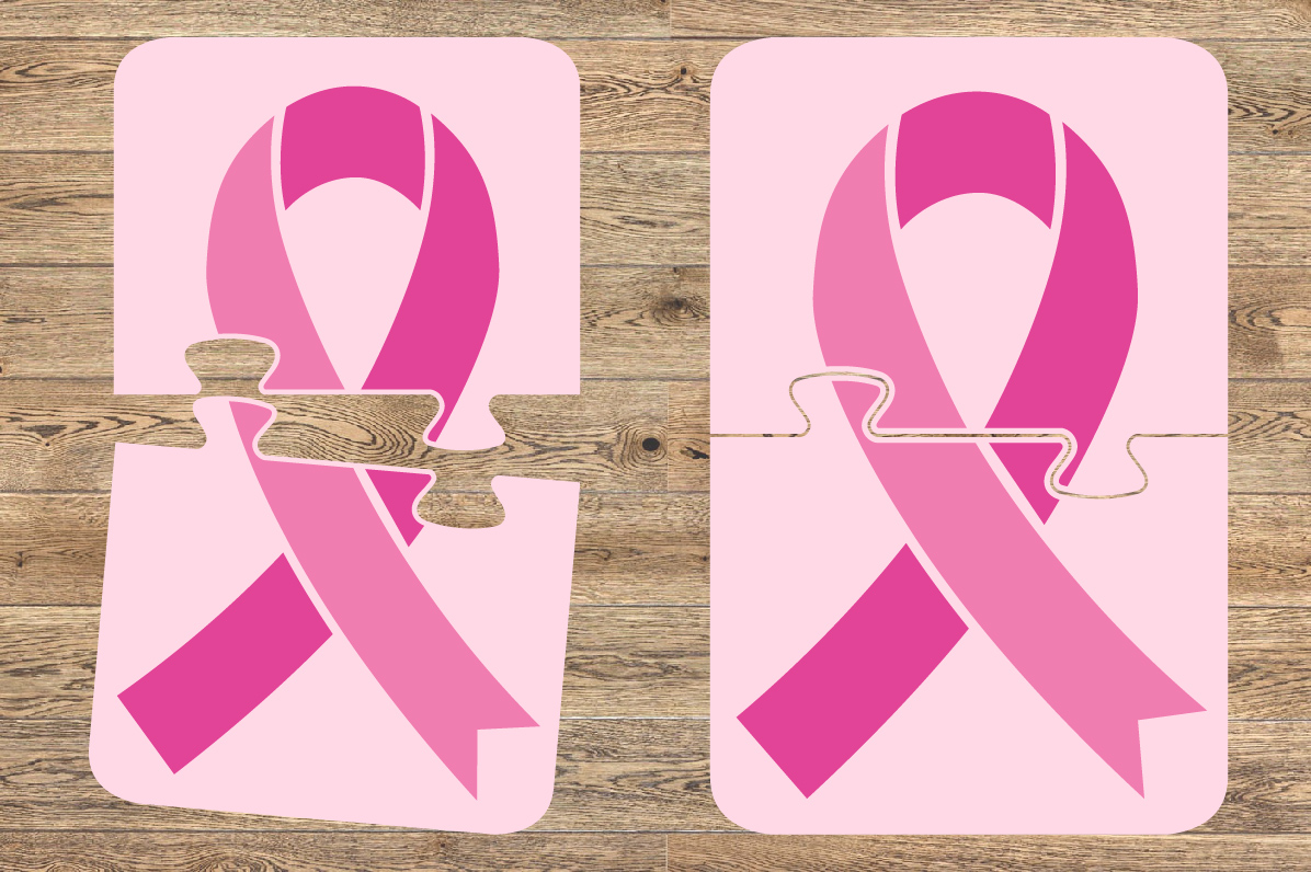 Puzzle Breast Cancer Ribbon SVG Autism Awareness 1339S