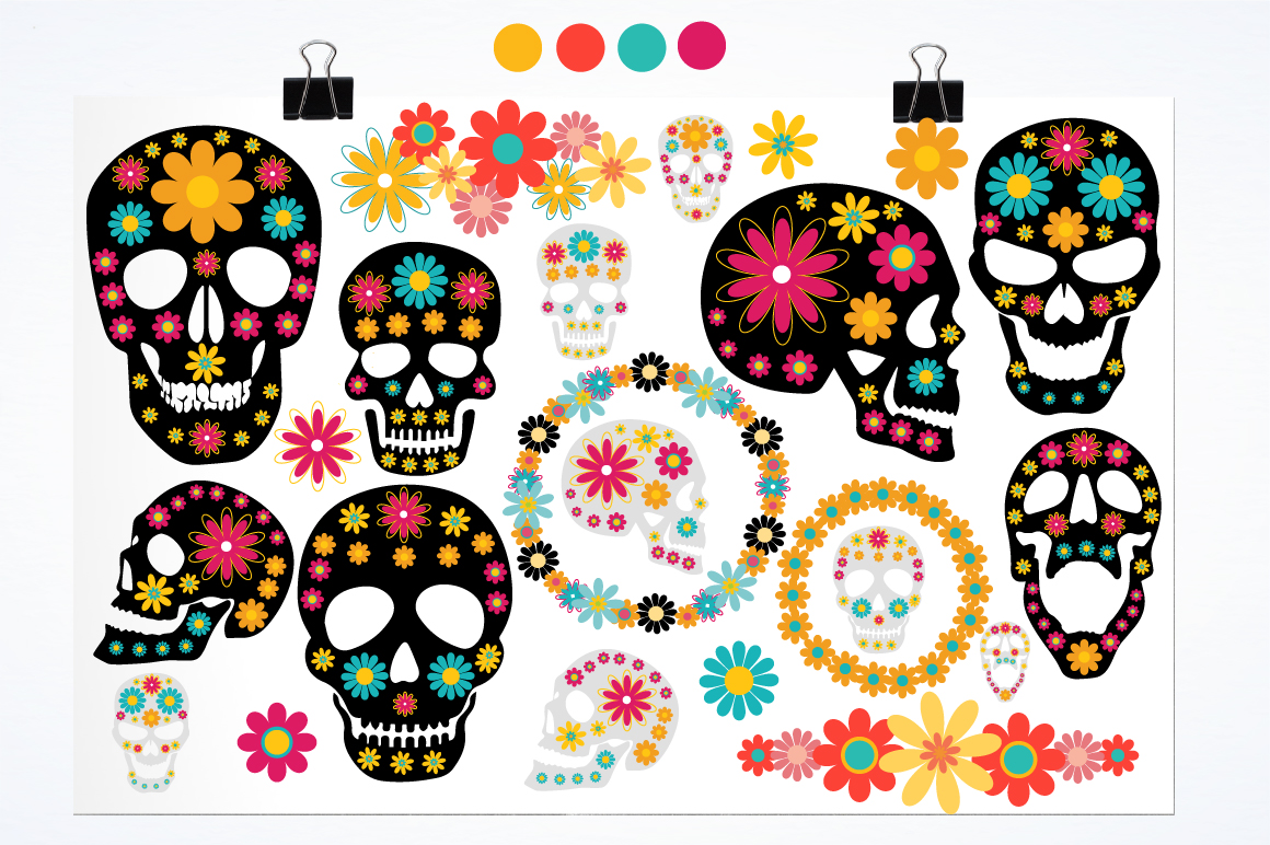 Sugar Skulls collection, vector ai, eps and