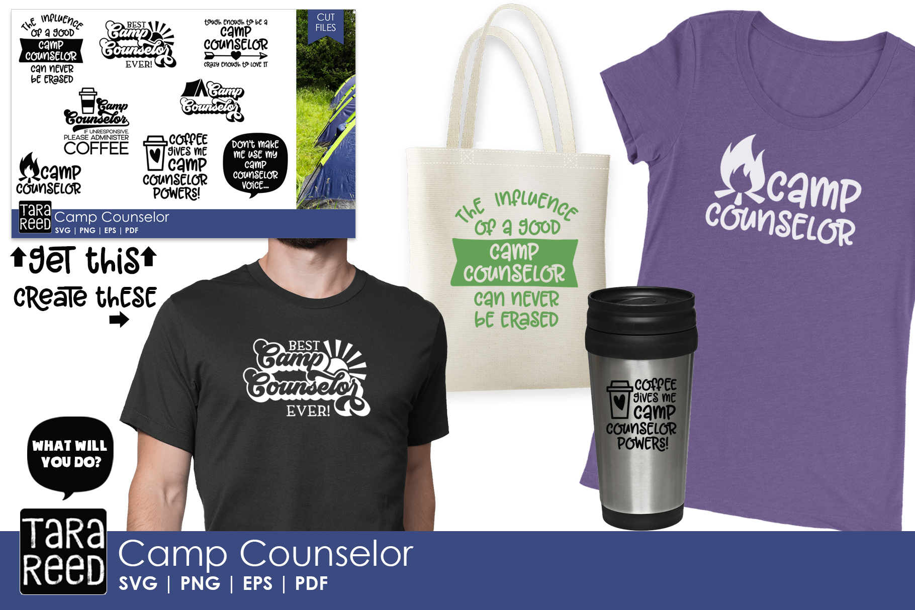 Camp Counselor - Camping SVG and Cut Files for Crafters (234683) | Cut ...