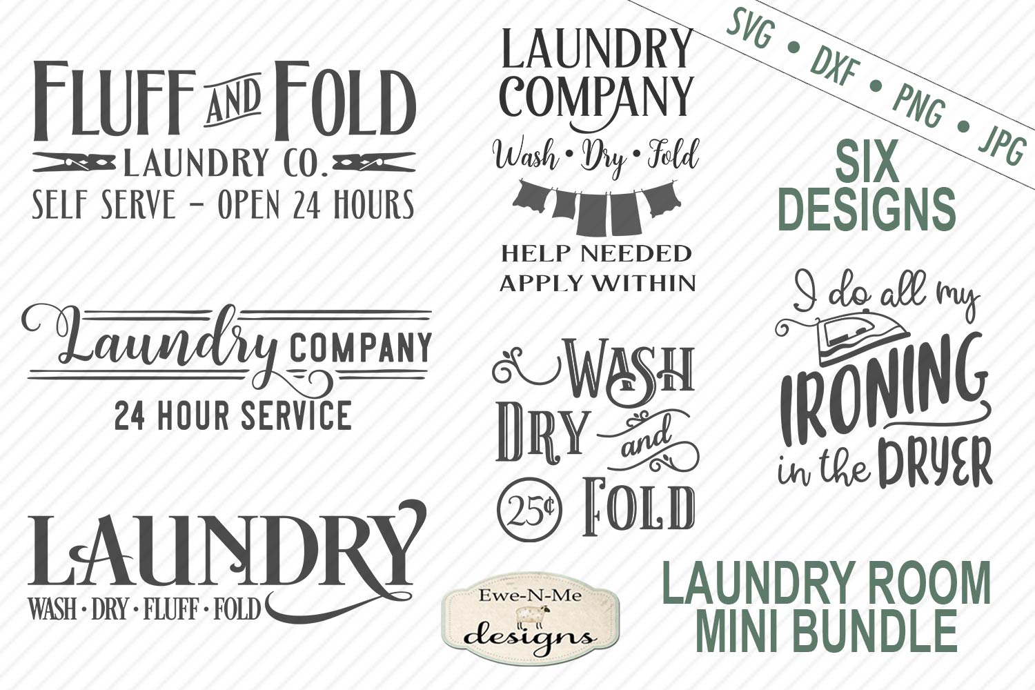 Laundry Bundle - Laundry Room SVG DXF Cut Files