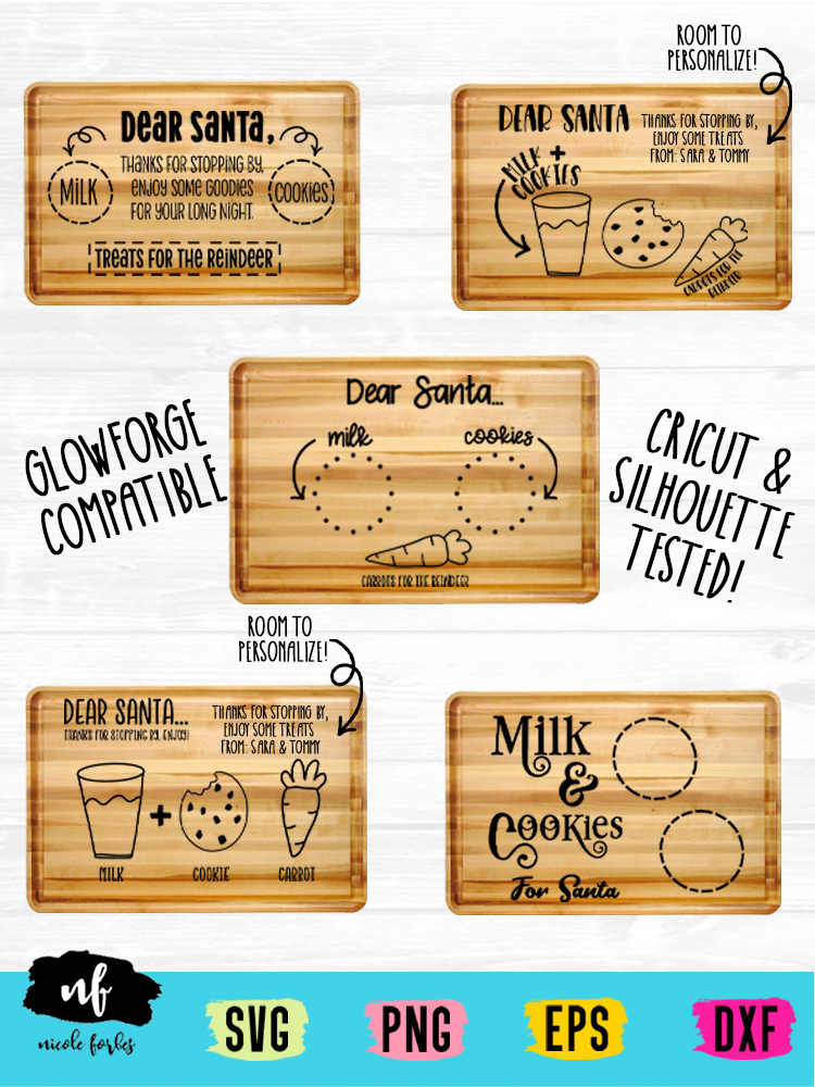 Santa Cookie Cutting Board SVG Bundle