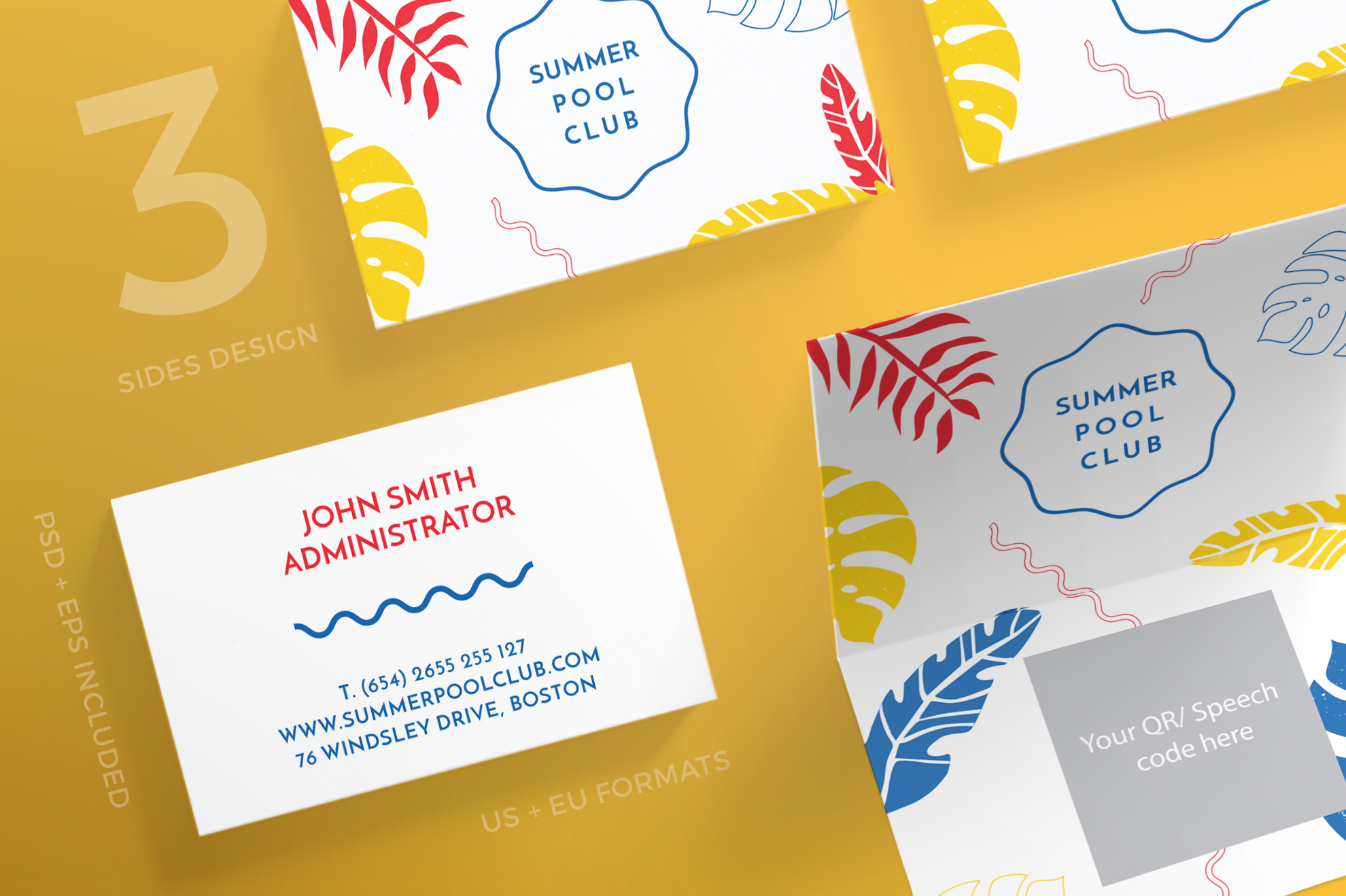 Summer Pool Club Business Card Design Templates Kit
