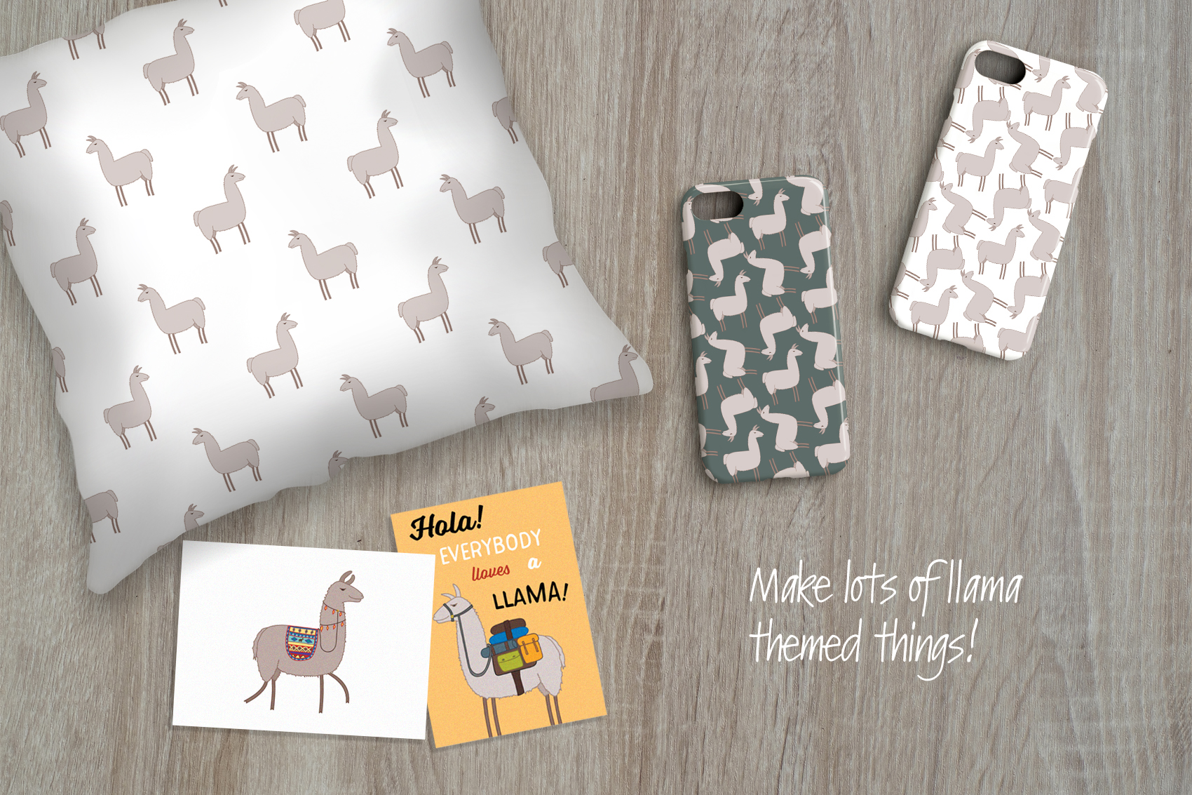 Llama Graphic Set (84089) | Illustrations | Design Bundles