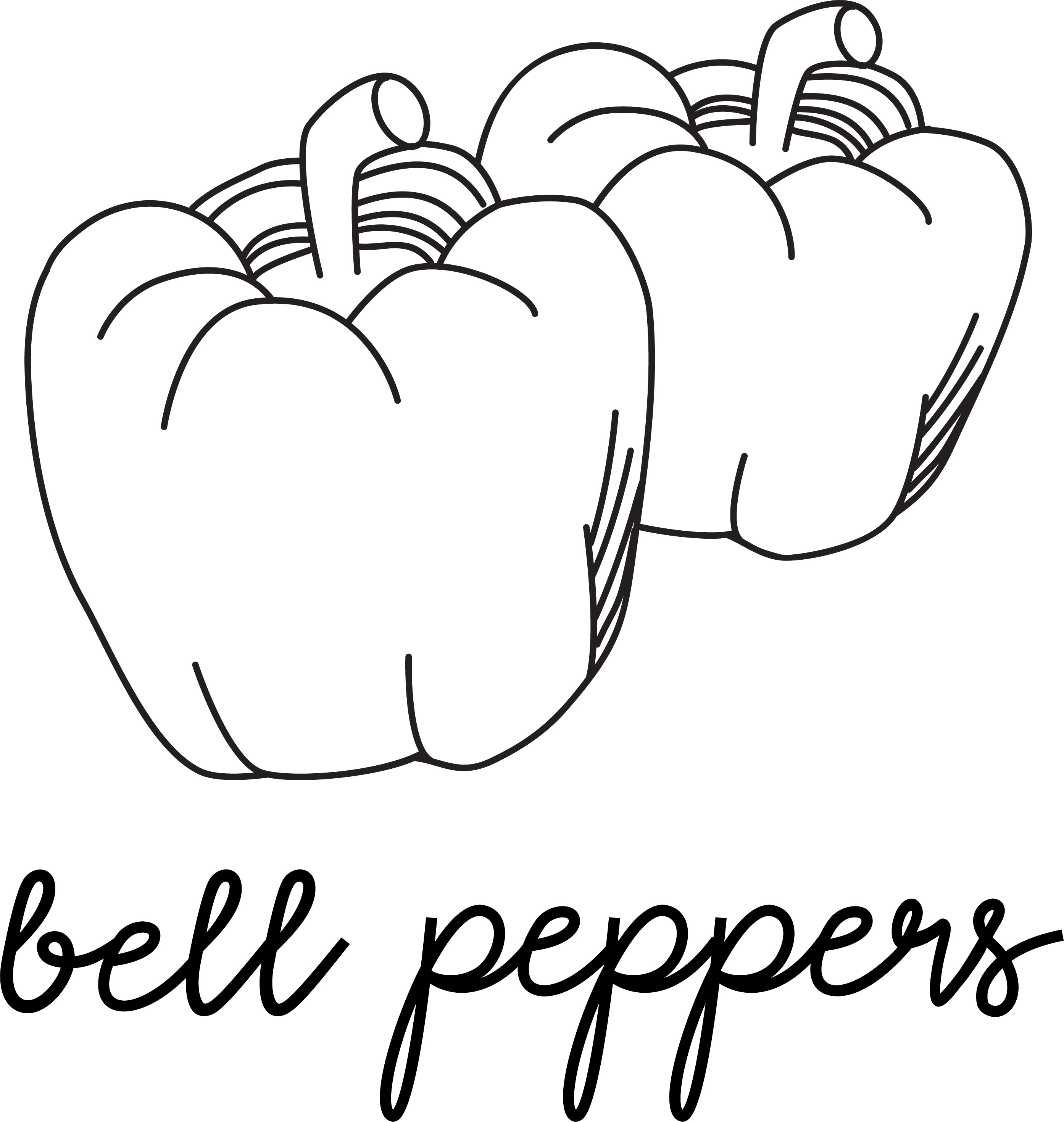 Farmhouse Bell Peppers- SVG, Clipart, Printable (484874) | Cut Files ...