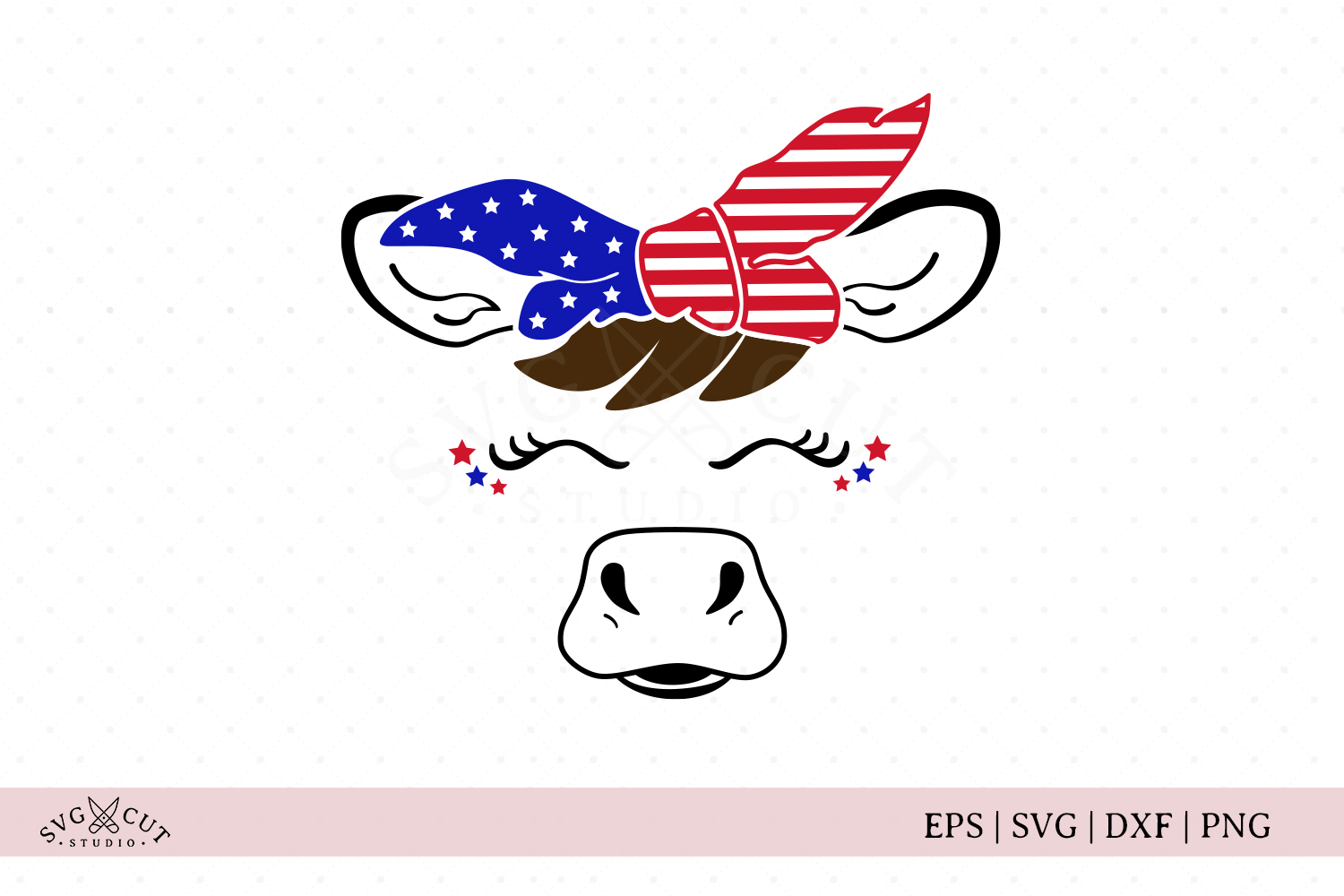 4th of July Heifer Face SVG Files