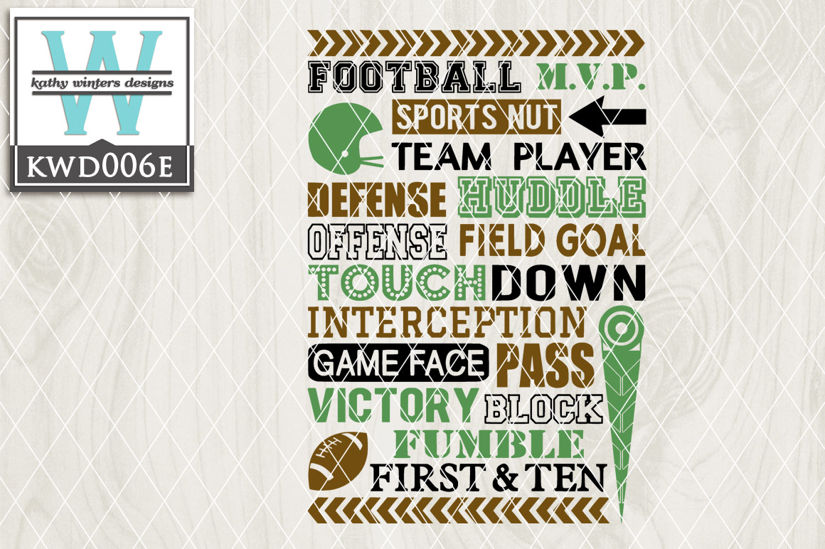 Football Cutting Files KWD006e (134042) | Cut Files | Design Bundles