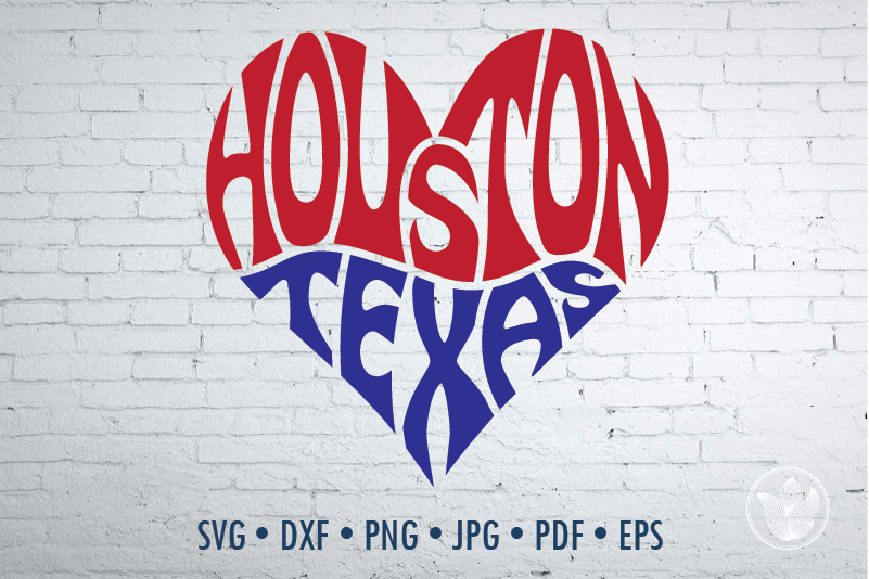 Houston Texas Word Art heart, Svg Dxf Eps Png Jpg (482946) | Cut Files ...