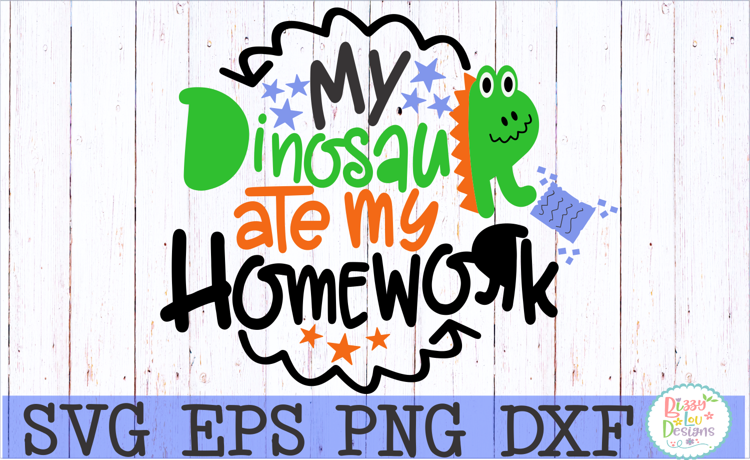 My dinosaur ate my homework SVG DXF EPS AI Cutting File
