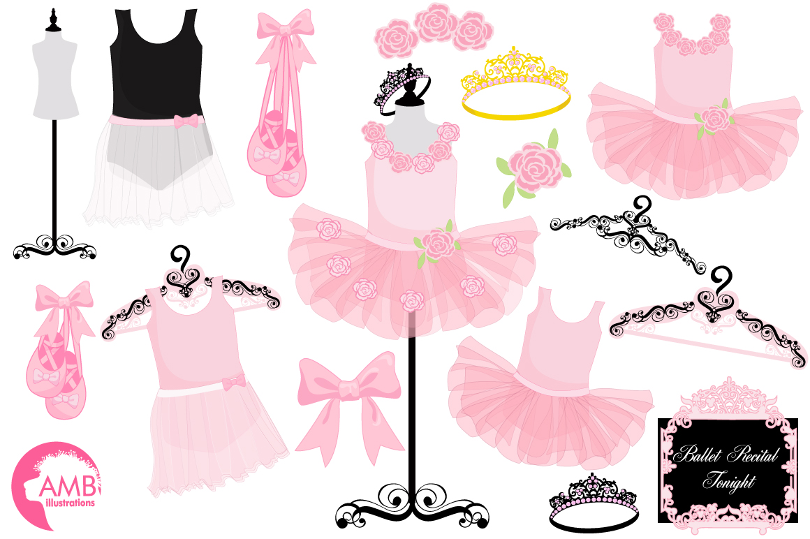 Ballerina Tutus clipart, graphics and illustrations AMB-1308 (35526 ...