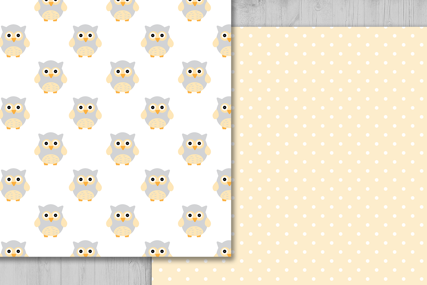 Owls Digital Paper, Yellow Owl Background, Baby Owl Pattern, Owl ...