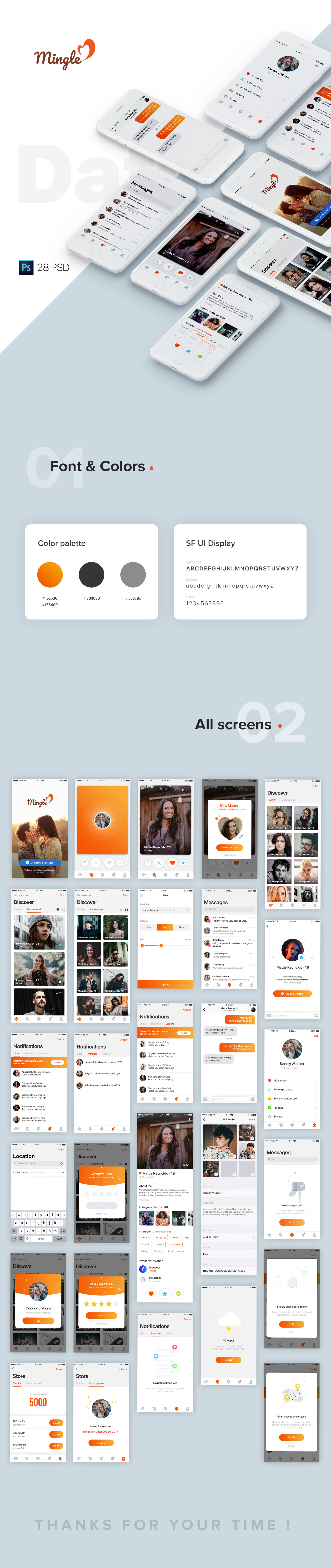 Mingle Dating UI Kit