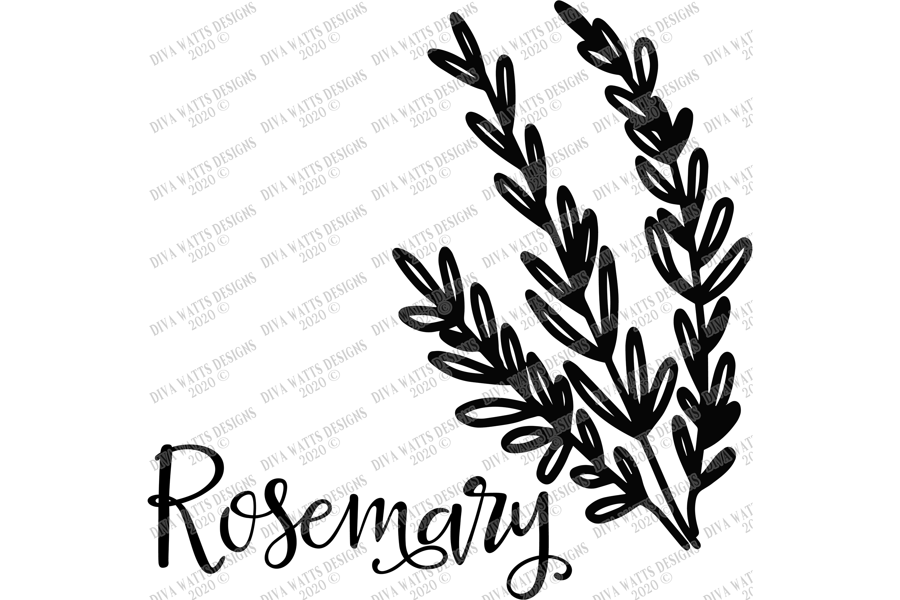 Farmhouse Herbs - Basil Sage Rosemary Oregano - SVG EPS JPG (447142 ...