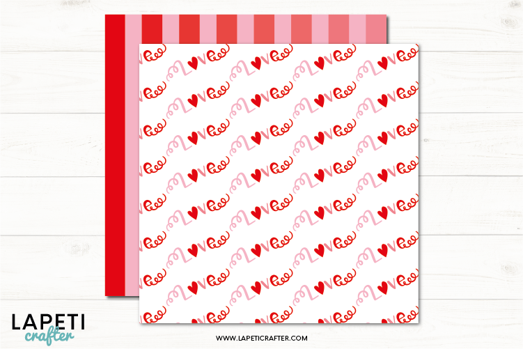 Valentines day digital paper red, 12x12 Scrapbooking Paper