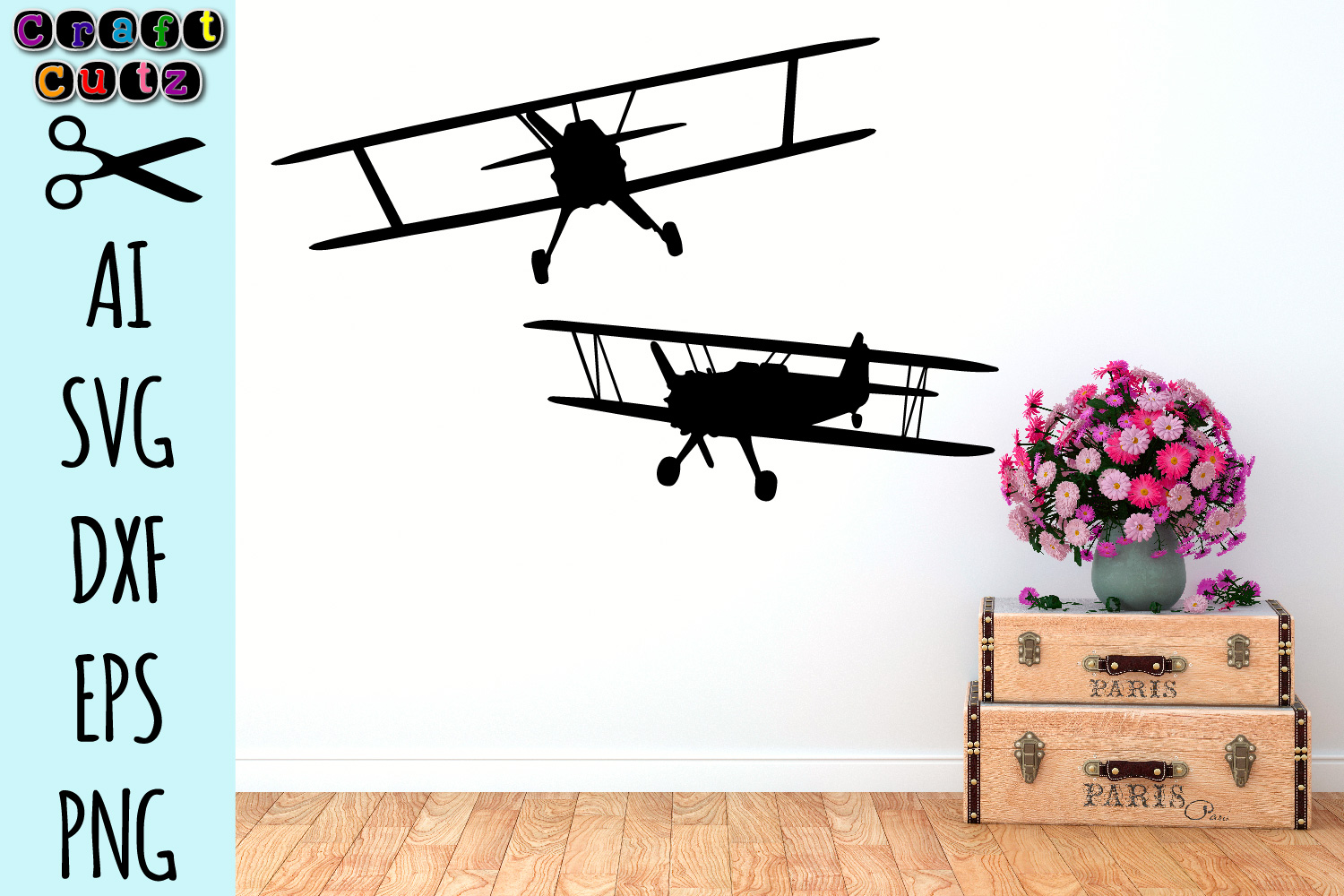 Biplane svg, Airplane Silhouette, Plane silhouette (122435) | SVGs ...