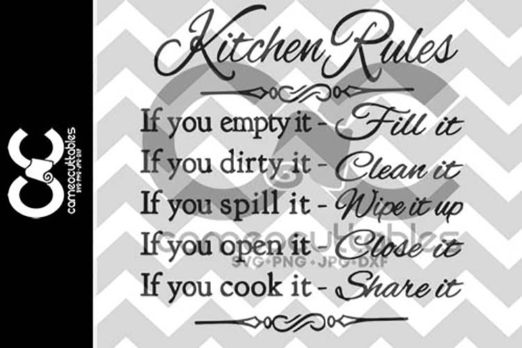 Kitchen Rules SVG,JPG,PNG,DXF (209175) | SVGs | Design Bundles