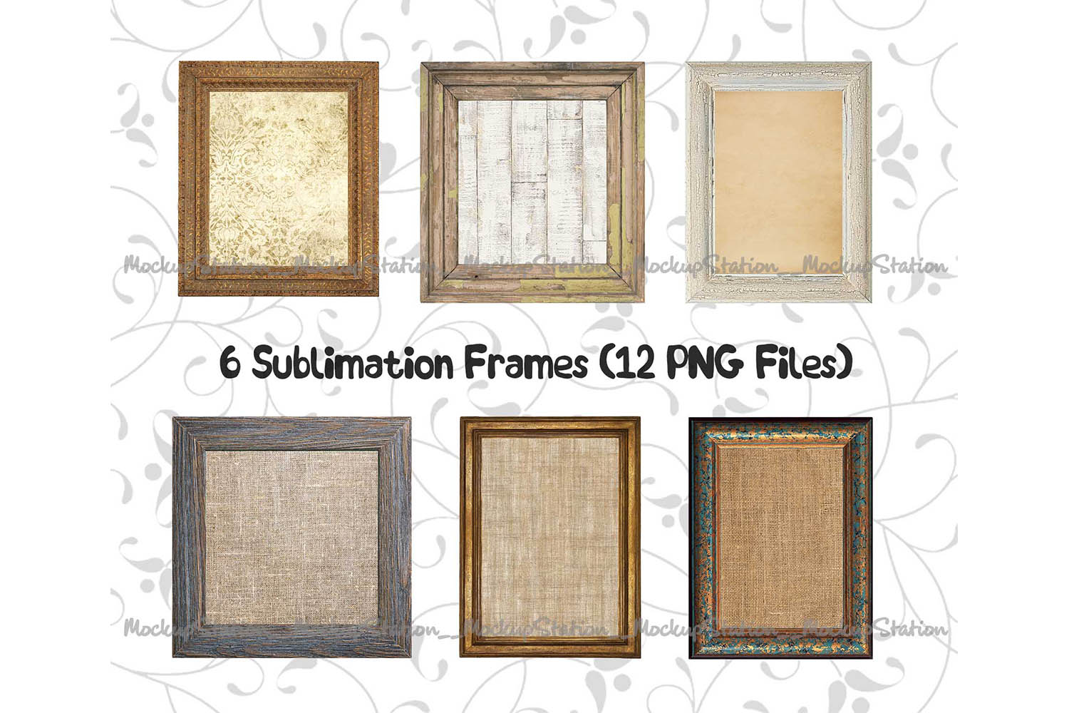 Sublimation Wood Frame PNG Bundle, Picture Photo Planner PNG (315502 ...