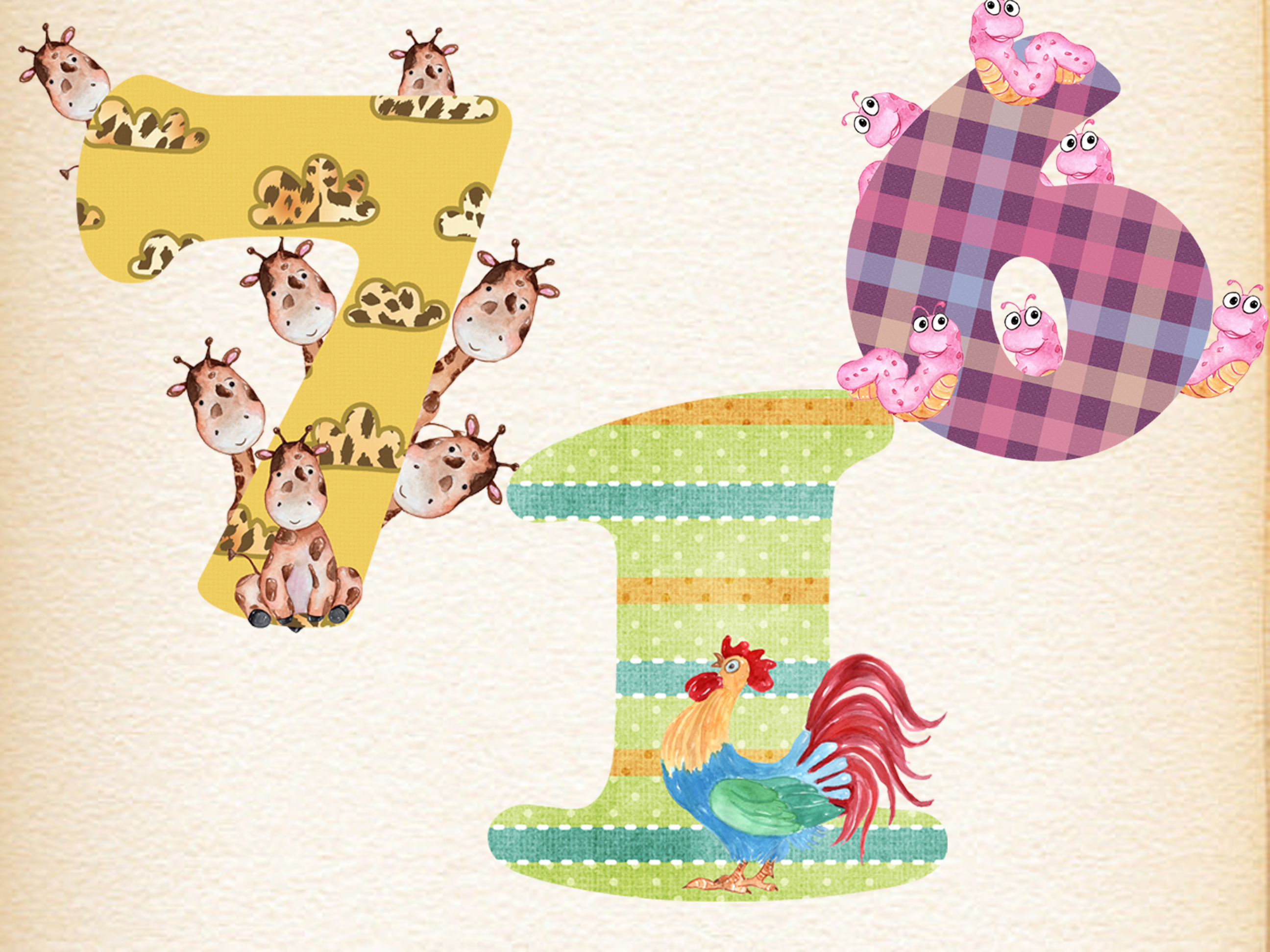 Animal Numbers clipart