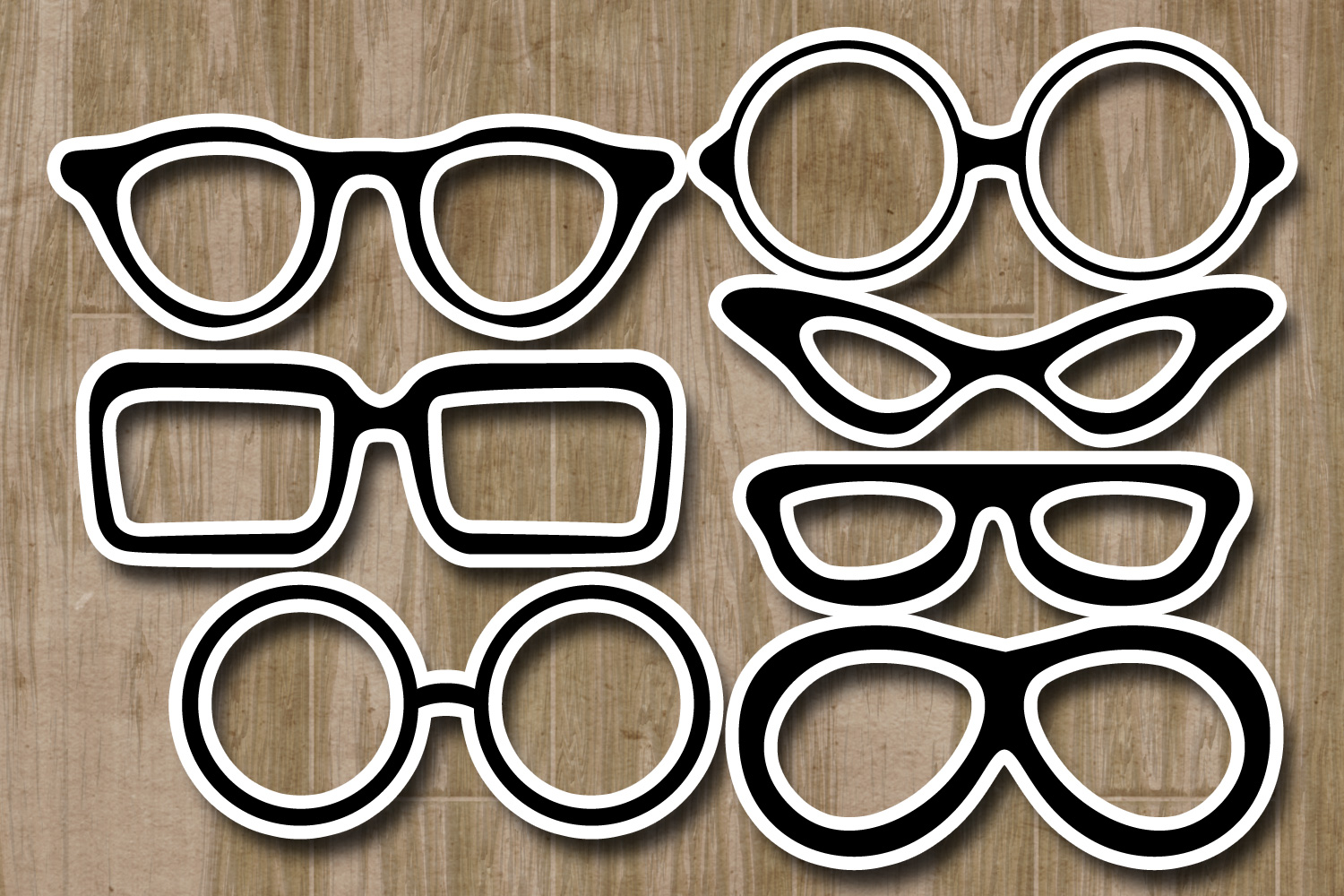 Glasses silhouette clipart graphic illustration (94707) | Illustrations ...