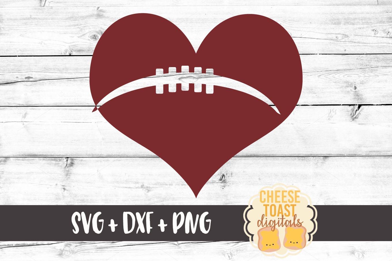 Football Heart - Football SVG PNG DXF Cut Files (83837) | SVGs | Design ...