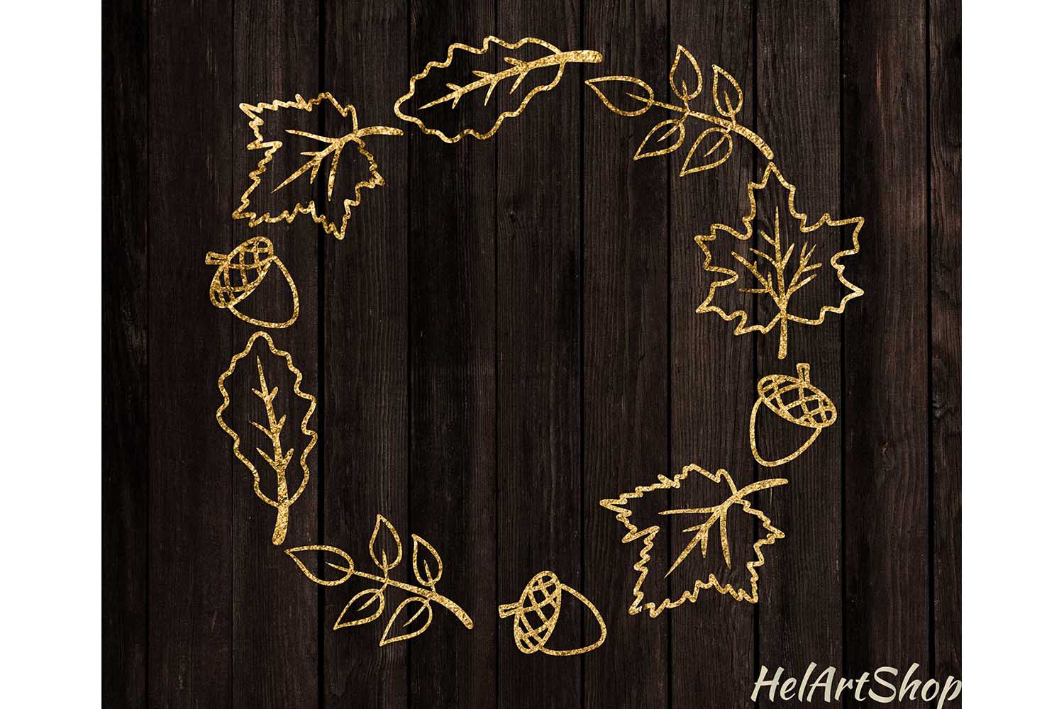 Fall wreath svg, autumn leaves svg cutting file