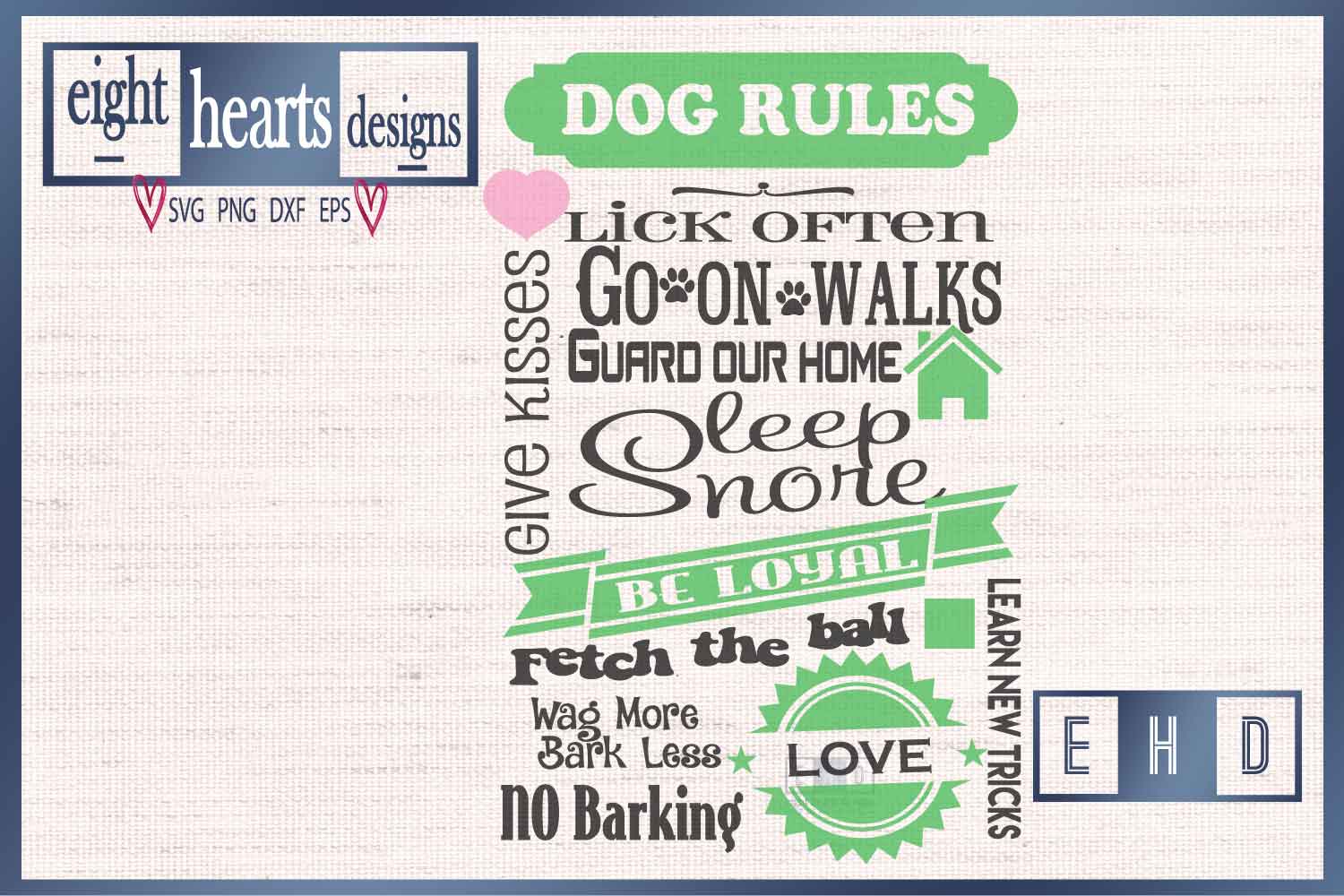 Dog Rules Subway Art- SVG EPS DXF Cutting