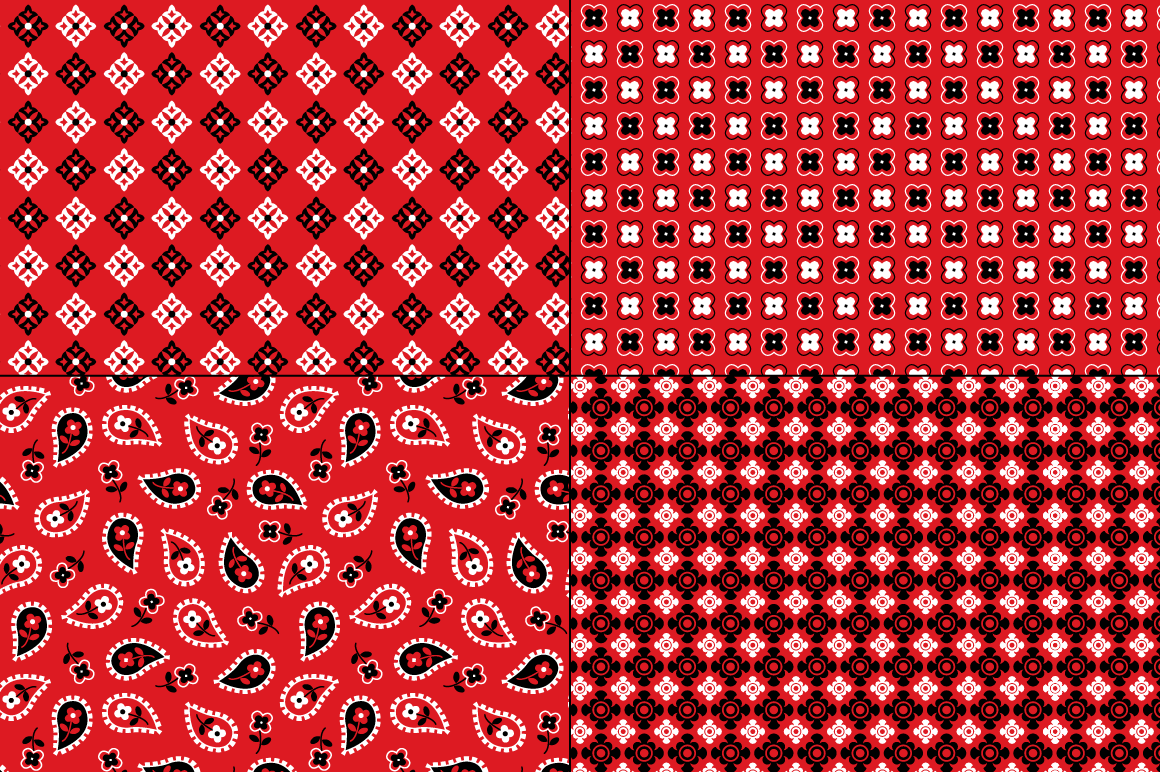 Seamless Red Bandana Patterns