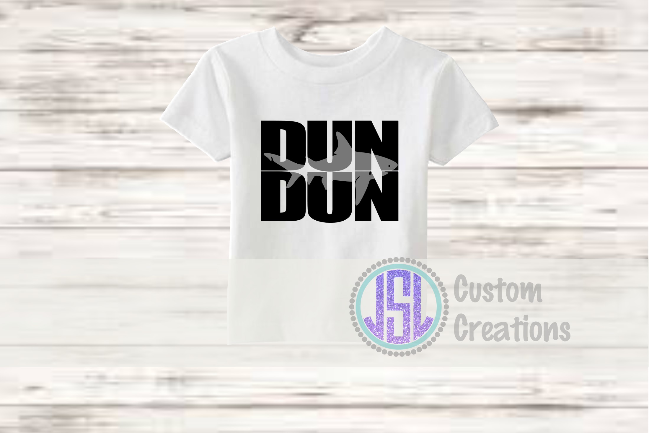 Dun Dun Shark Knockout Design SVG DXF EPS PNG Digital File