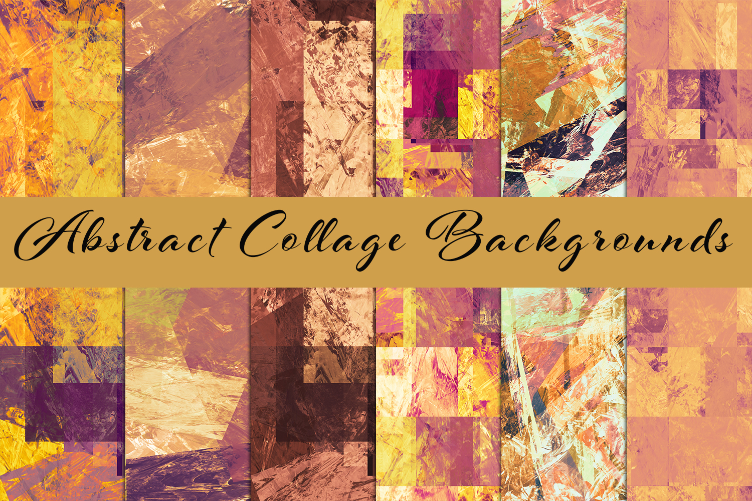 Abstract collage backgrounds. 15 Grunge textures pack (402973 ...
