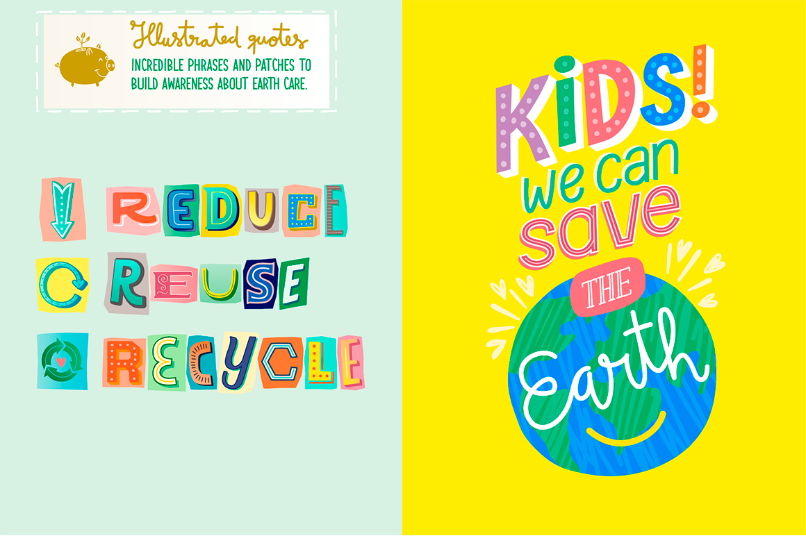 Kids, we can save the Earth (111036) | Illustrations | Design Bundles