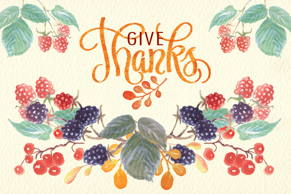 Thanksgiving watercolor clipart set
