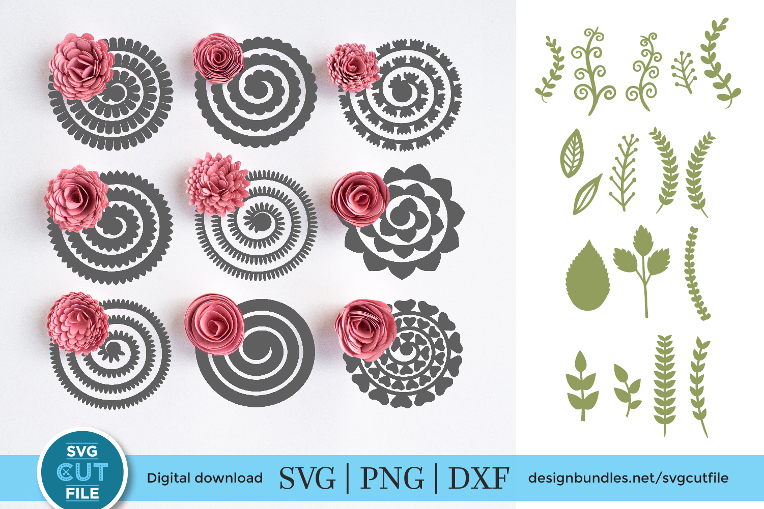 Rolled Paper Flowers Template