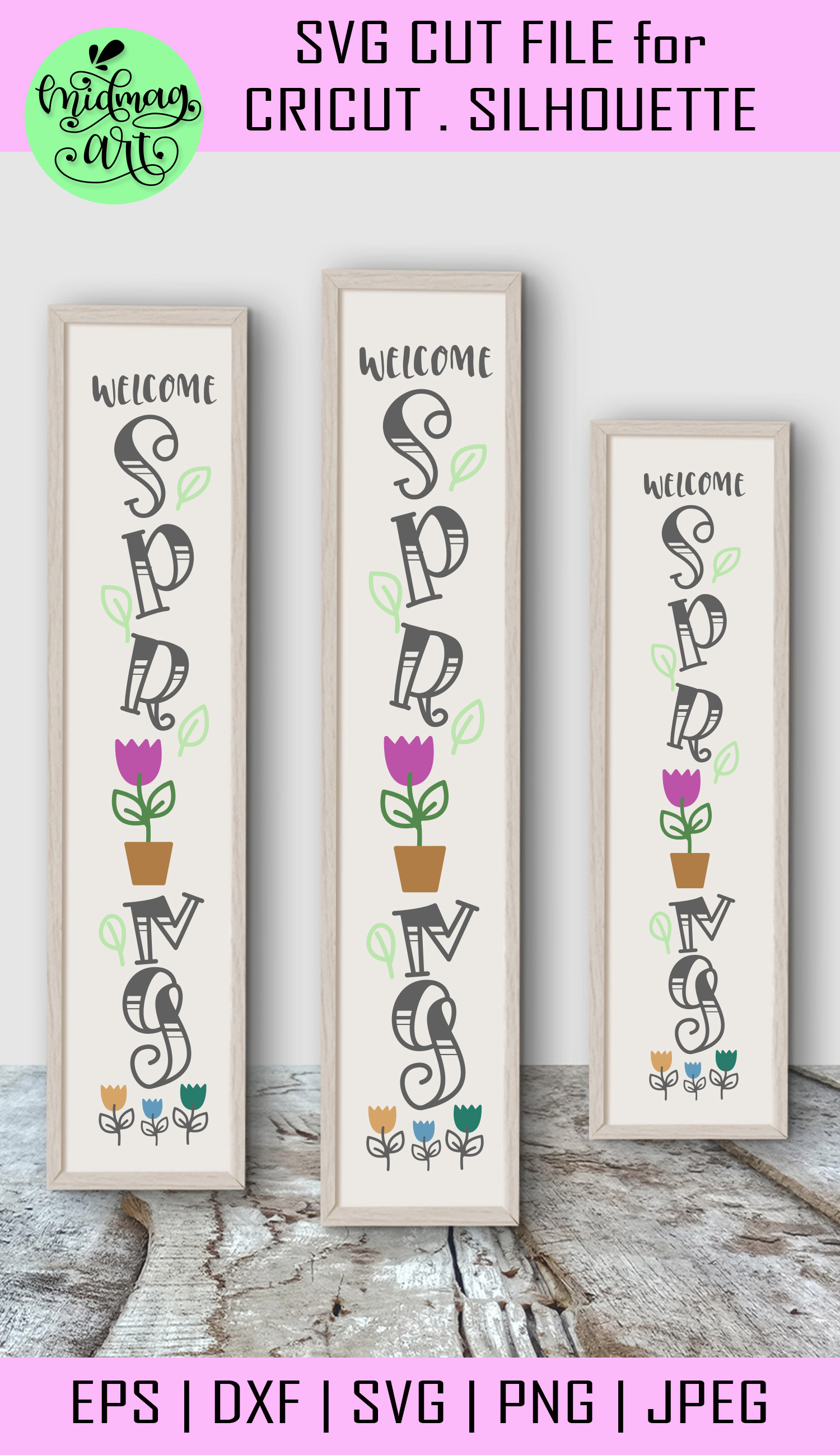 Welcome spring svg, spring sign svg