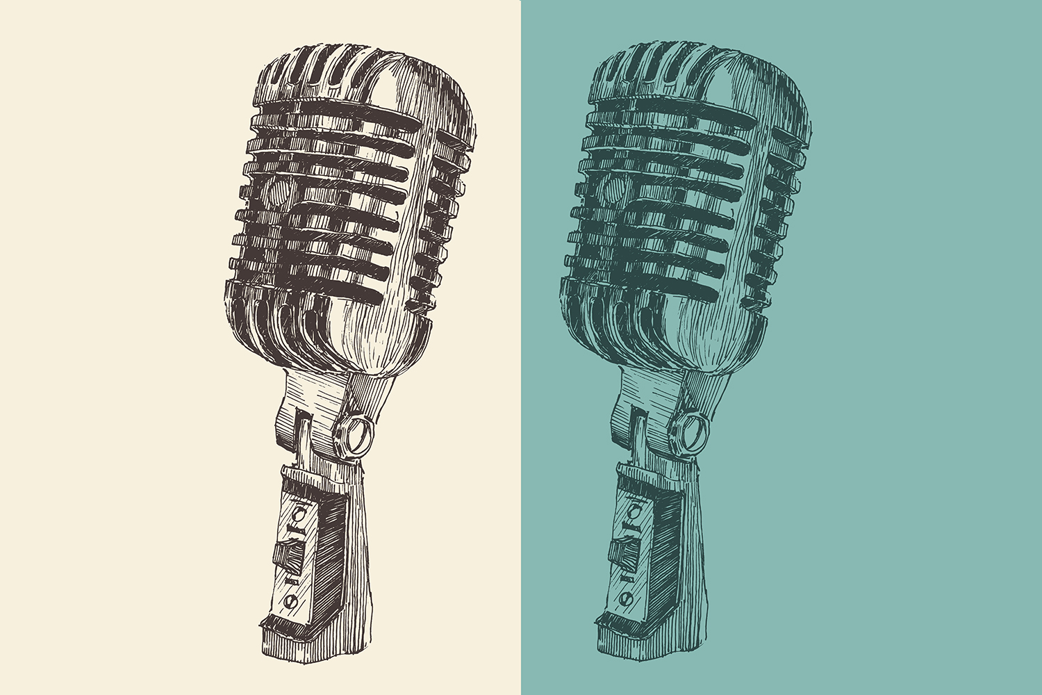 Studio microphone (2827) | Illustrations | Design Bundles