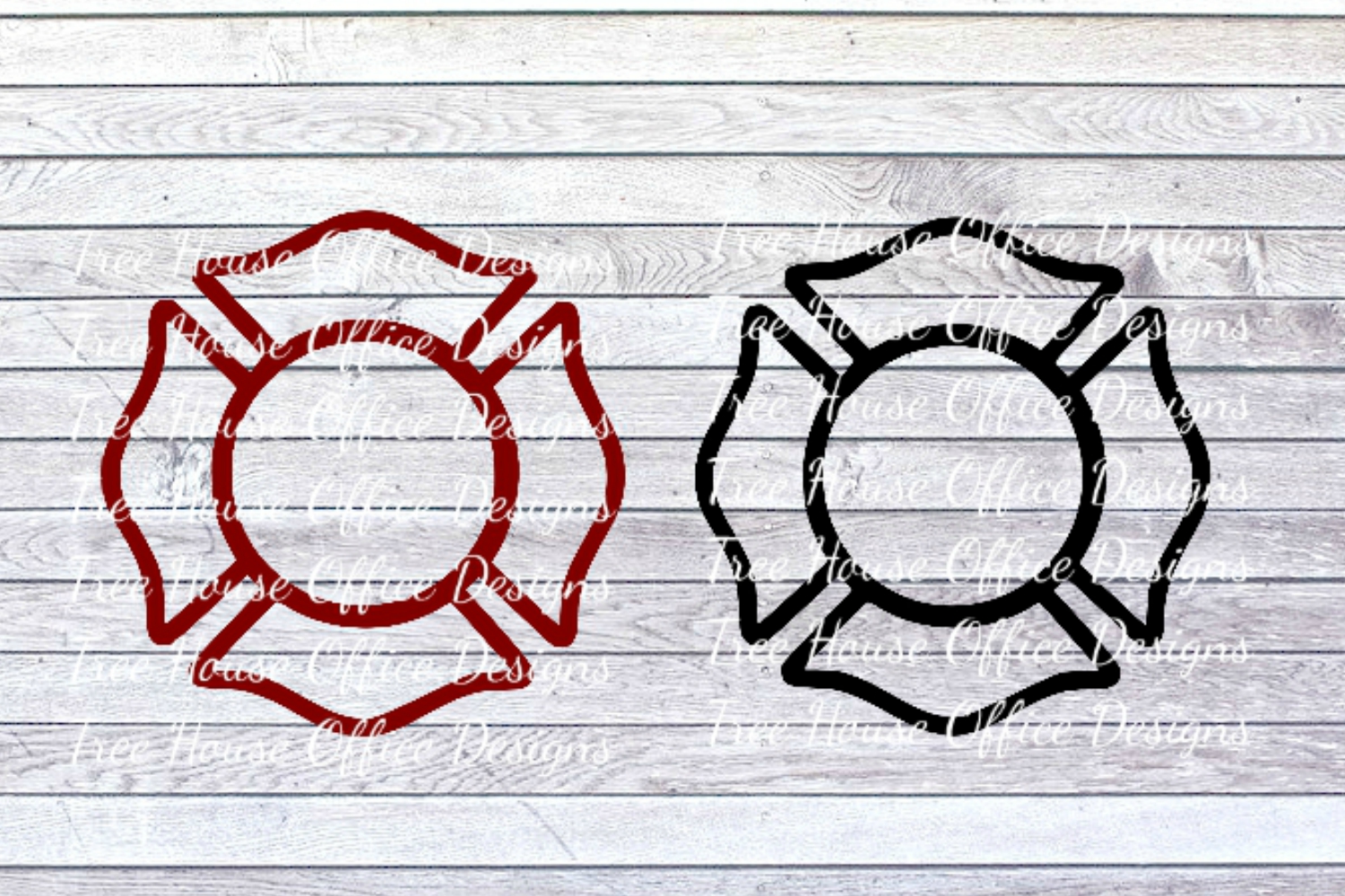 Maltese Cross Firefighter Fireman Symbol Flag SVG/DXF/png