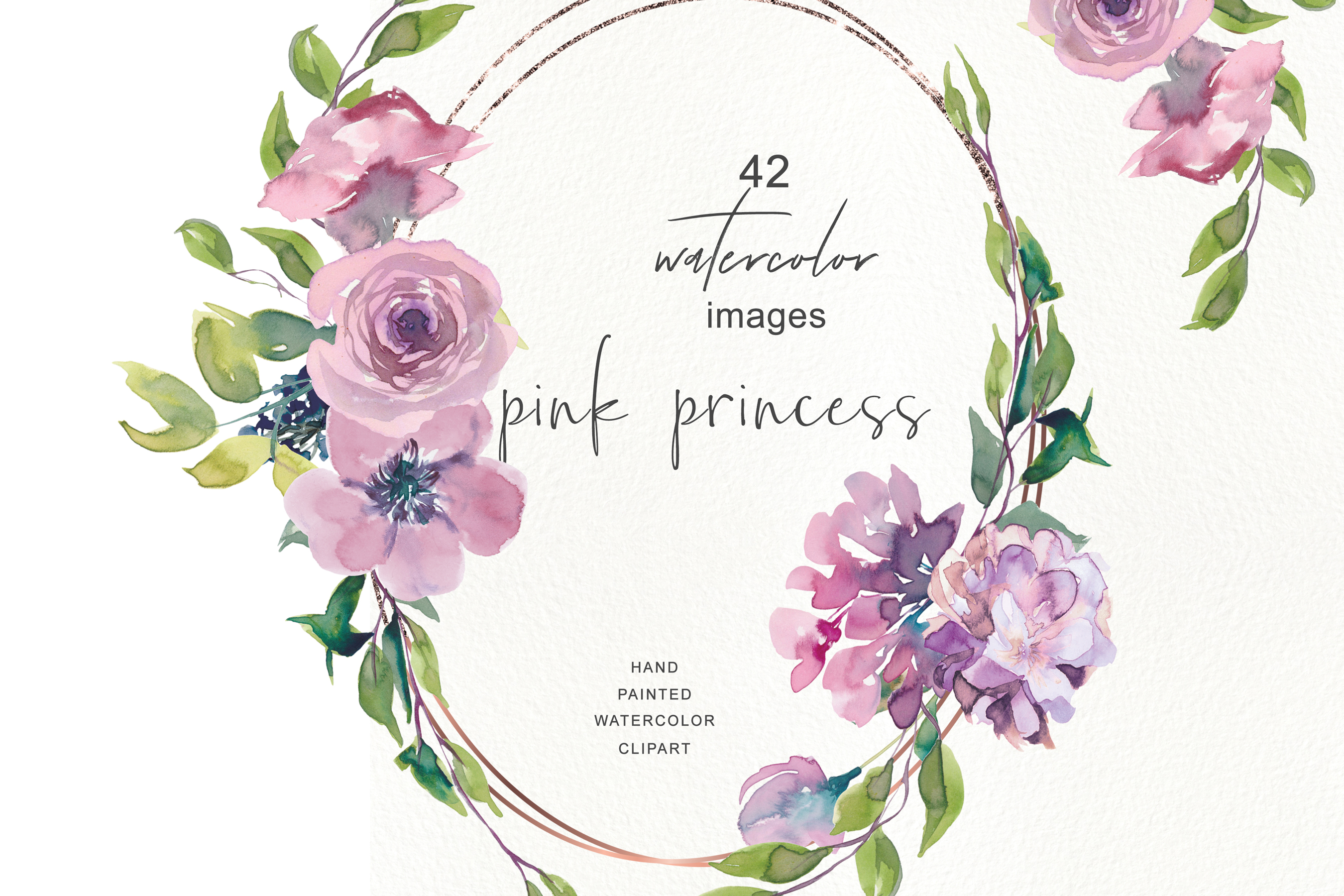 Watercolor Mauve Rose Clipart - Floral Frame Collection (167480 ...