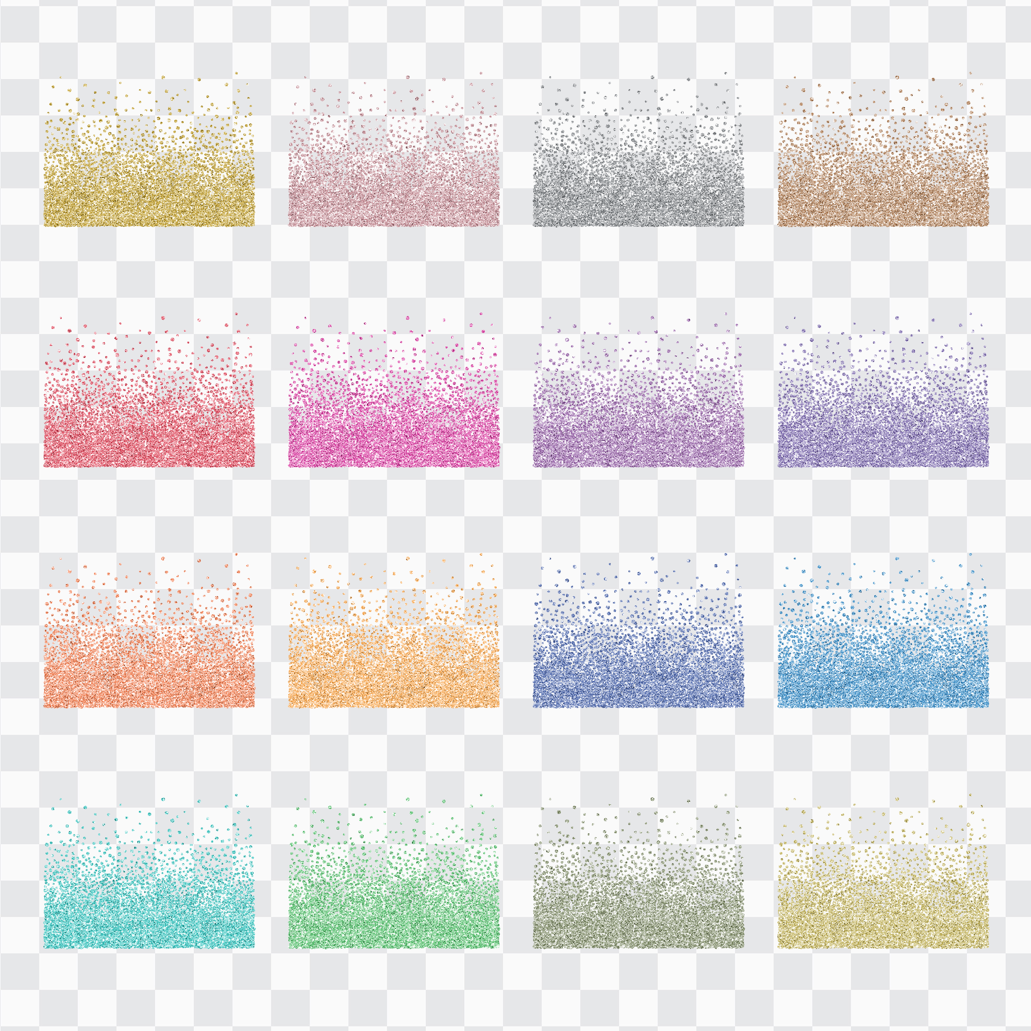 16 Glitter Confetti Border Overlay Papers