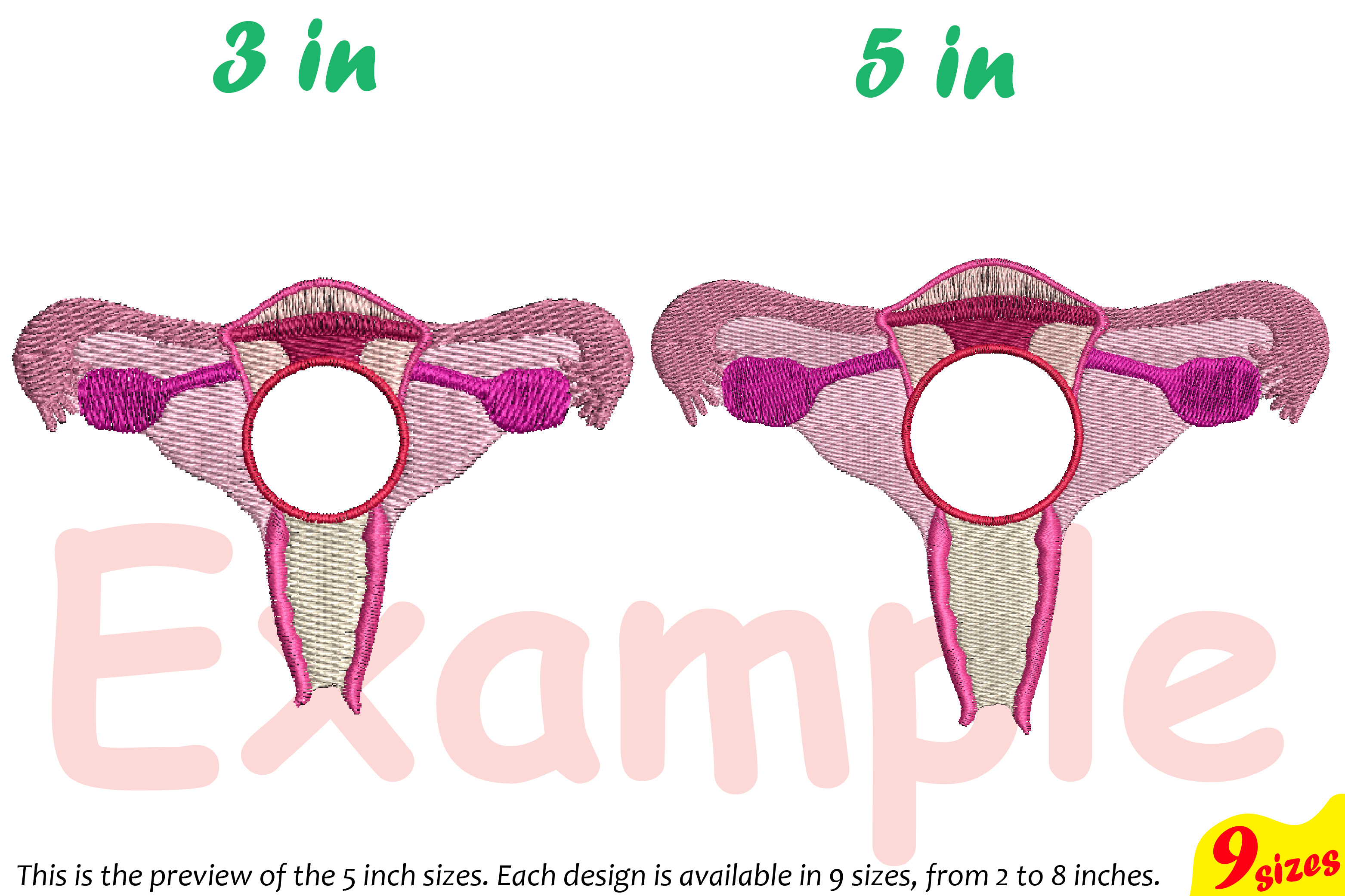 Uterus Circle & Split Embroidery Design Machine Commercial Use digital ...