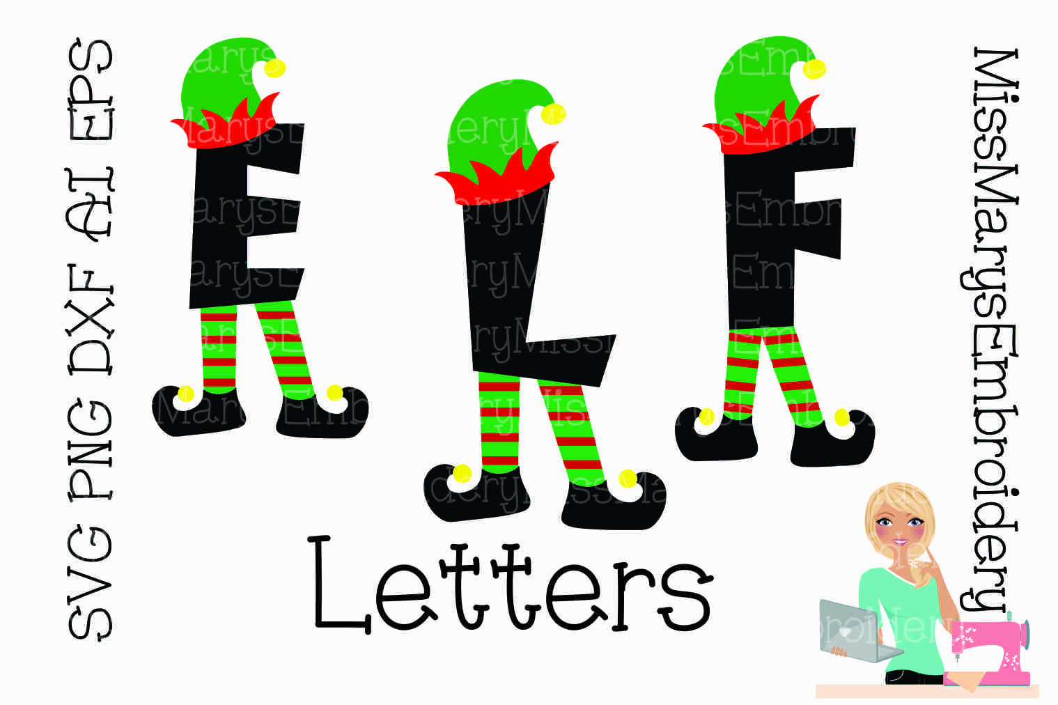 Elf Letters SVG Cutting File (159421) | Cut Files | Design Bundles