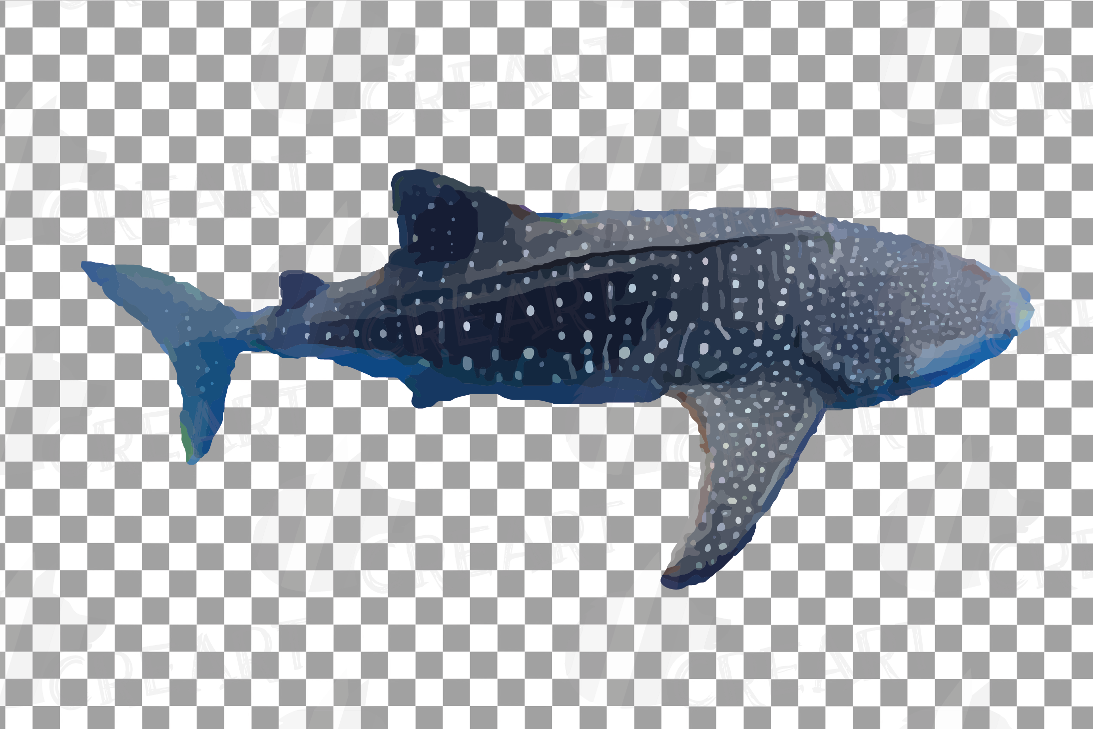 Watercolor whale shark clip art pack, colorful whale shark (220827 ...