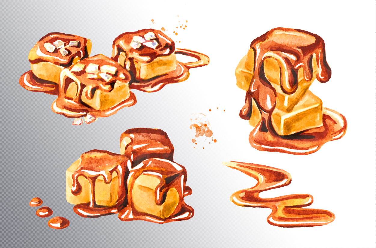 Caramel. Watercolor collection (159519) | Illustrations | Design Bundles