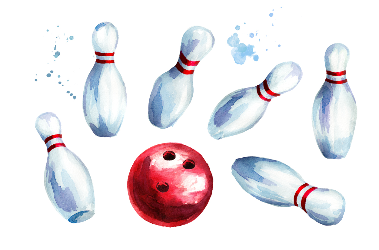 Bowling. Watercolor collection (132690) | Illustrations | Design Bundles