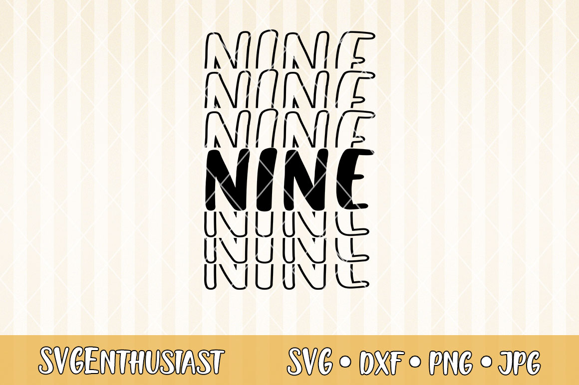 Nine SVG cut file