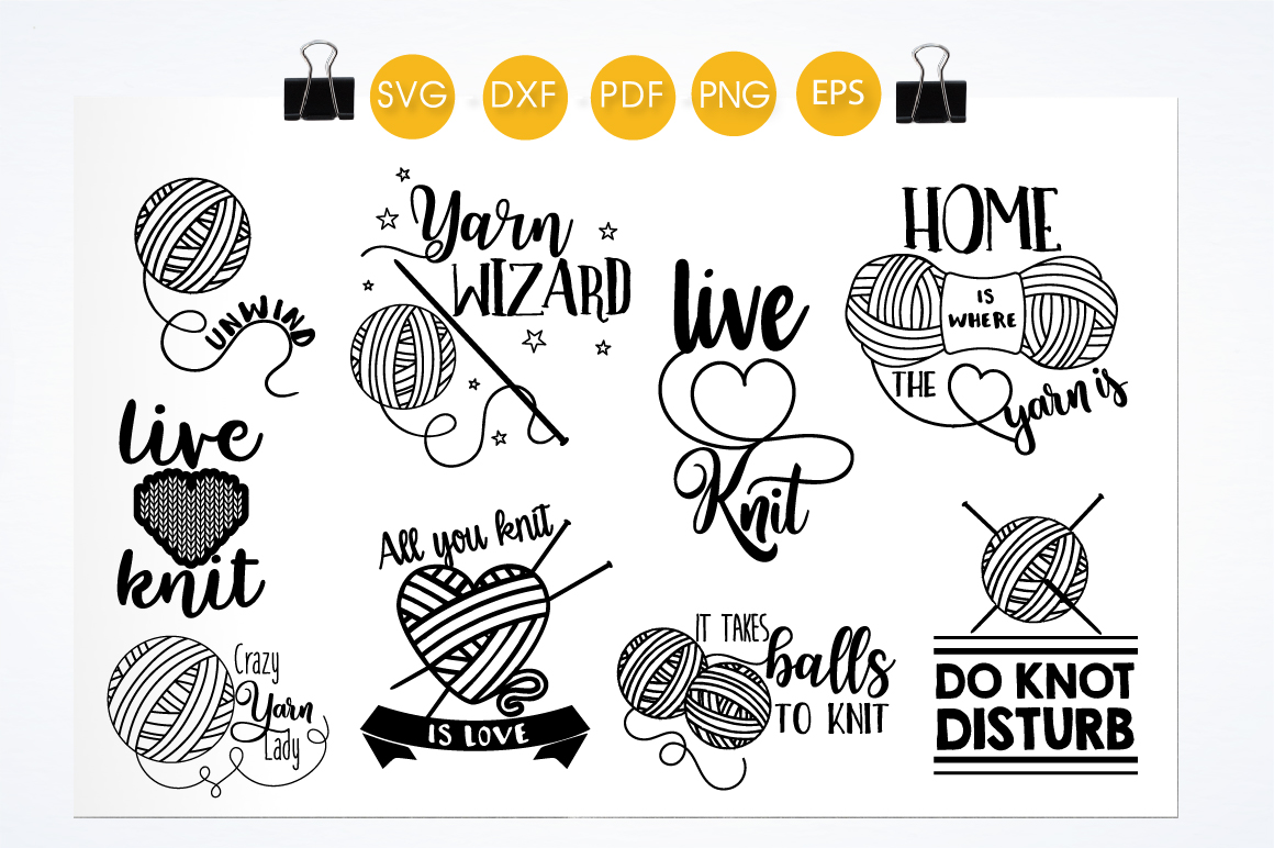 Yarn lady svg bundle cutting files svg, dxf, pdf, eps, png