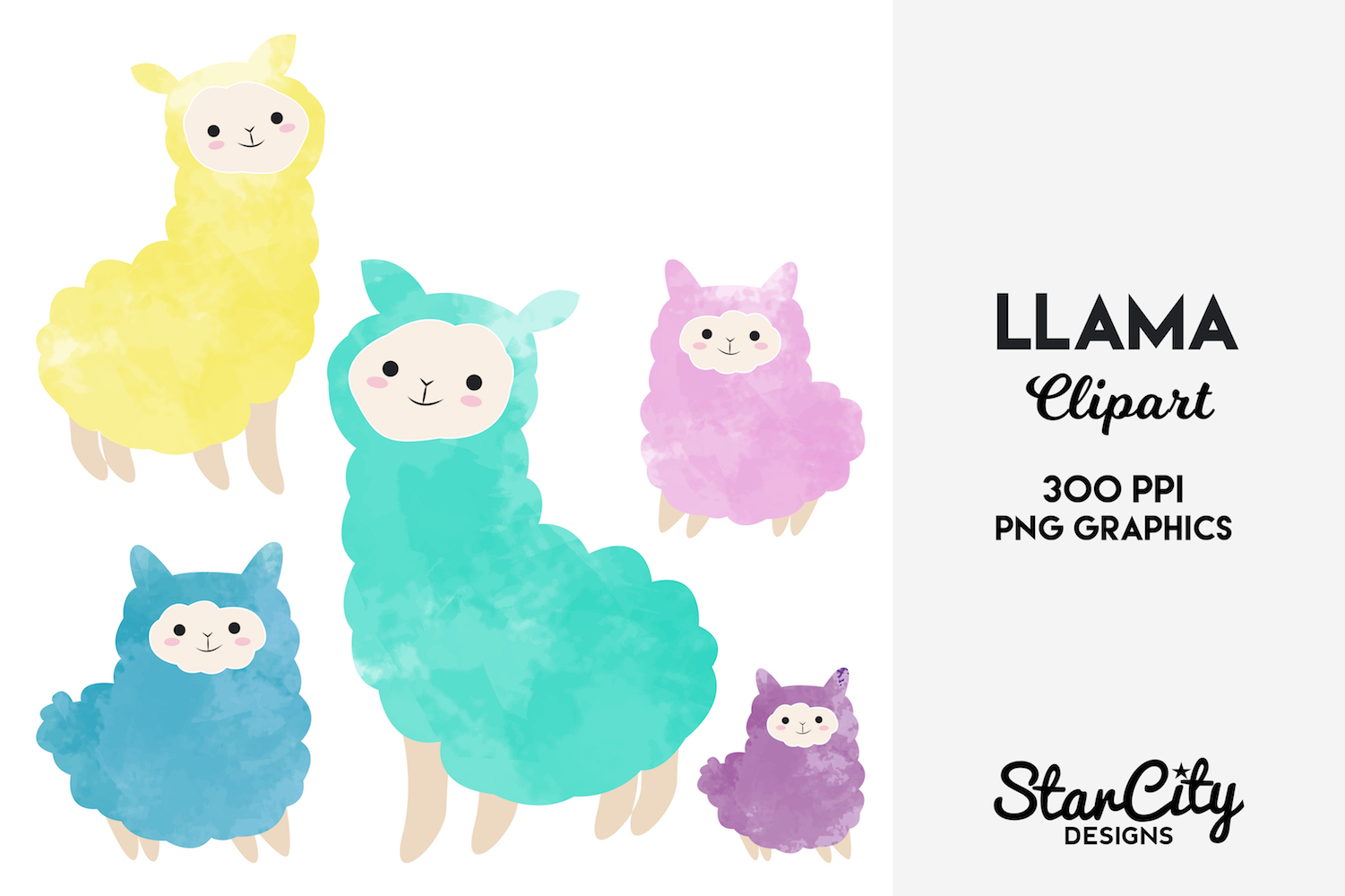 Llama Clipart for Commercial Use (108571) | Illustrations | Design Bundles